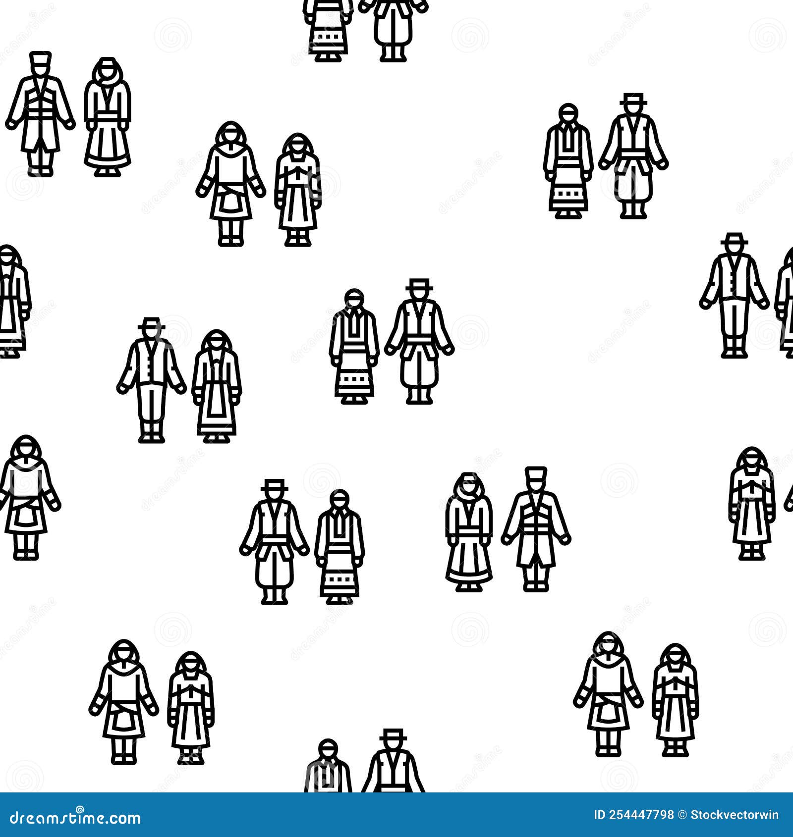National Clothes Costume Design Vector Seamless Pattern Stock Vector ...