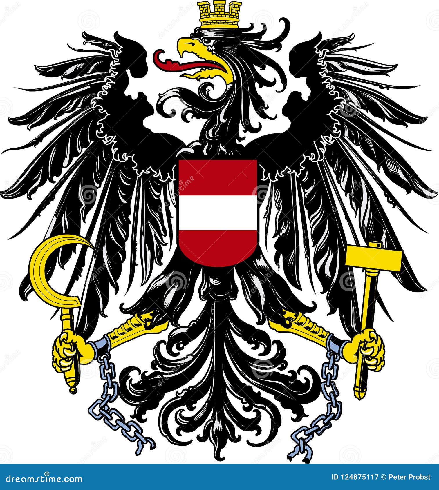 Coat of arms of Austria. stock illustration. Illustration of seal ...