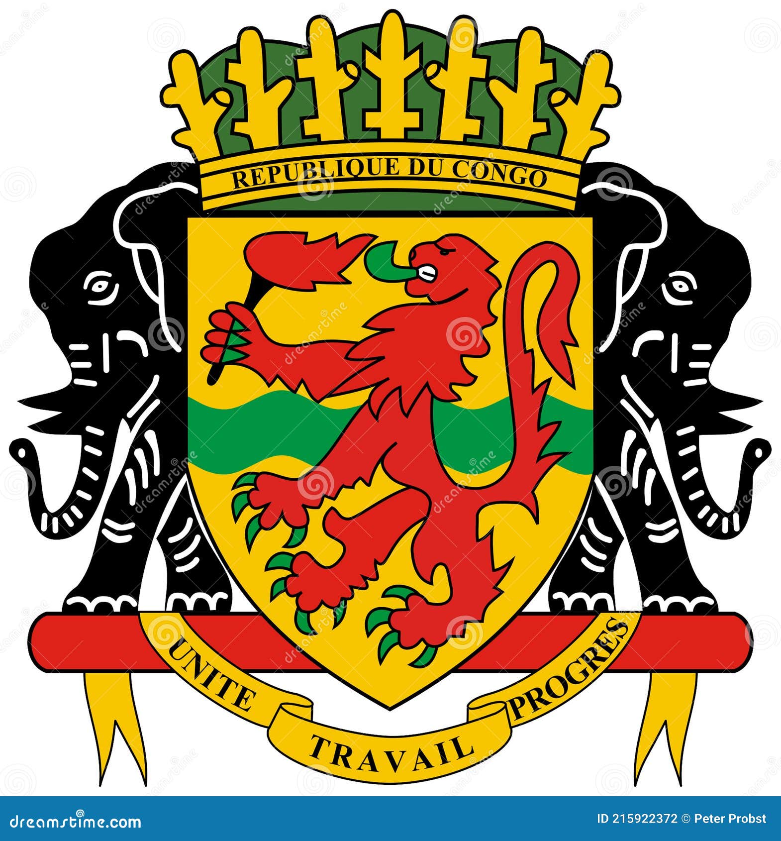 Coat of arms of the Congo stock illustration. Illustration of signet ...
