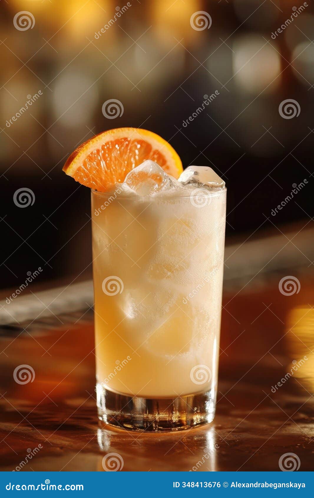 National Cocktail Day Refreshing Cocktail with Orange Slice on a Rustic ...