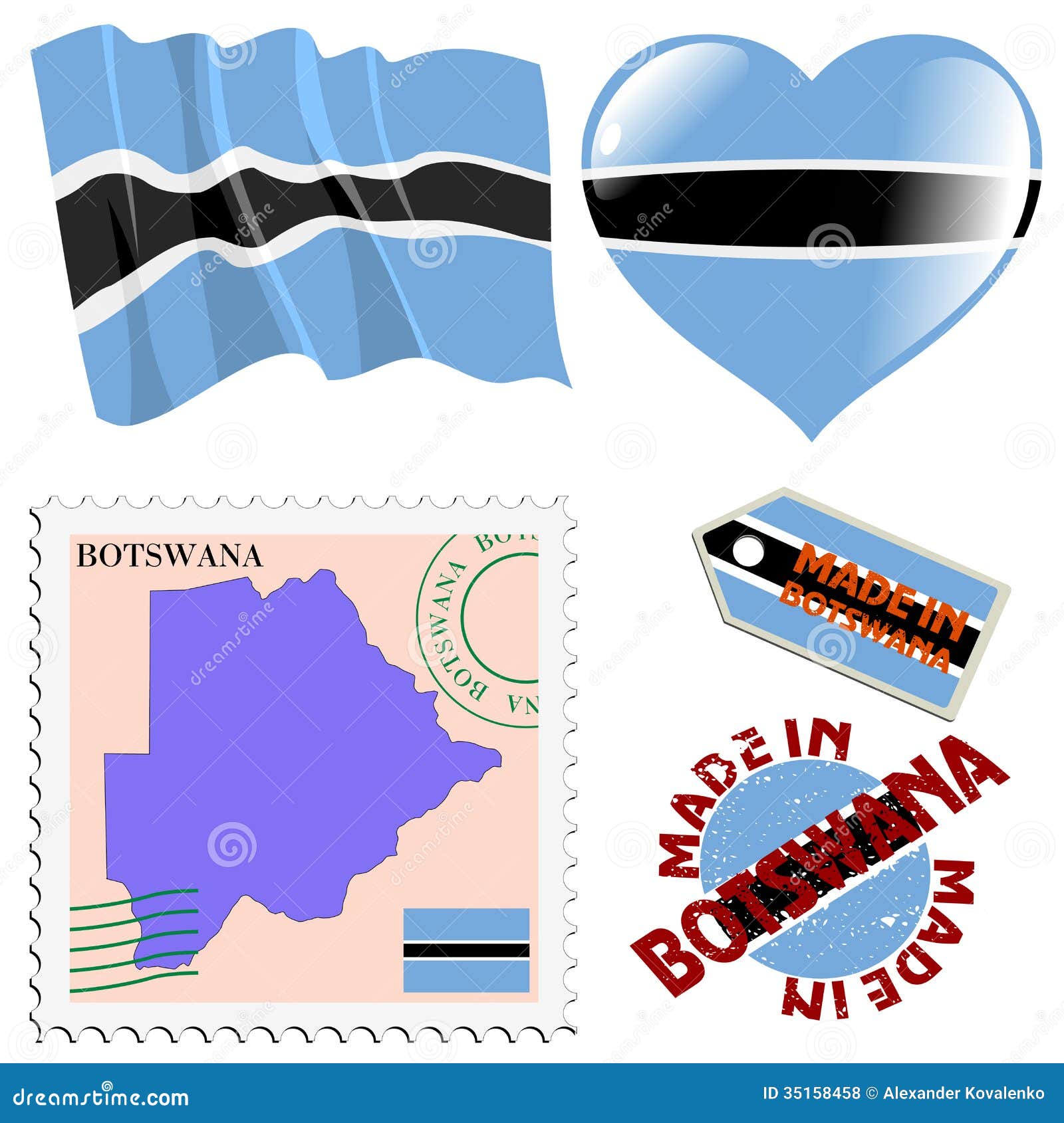 National Colours of Botswana Stock Vector - Illustration of world ...