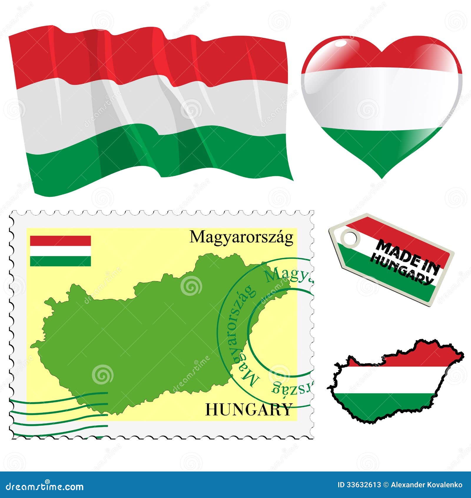 National Colours of Hungary Stock Vector - Illustration of world, heart ...
