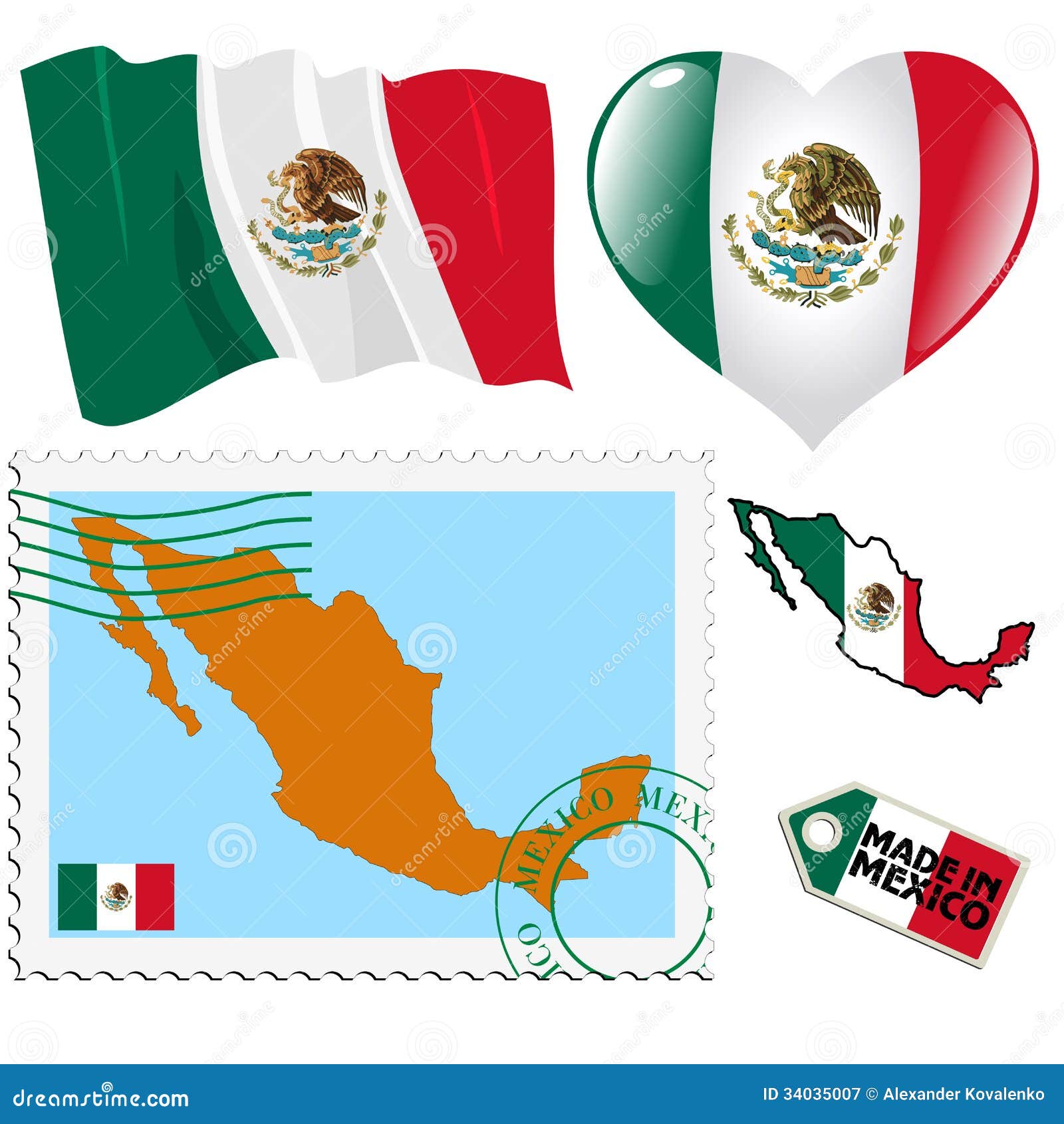 National colours of Mexico stock vector. Illustration of collection ...