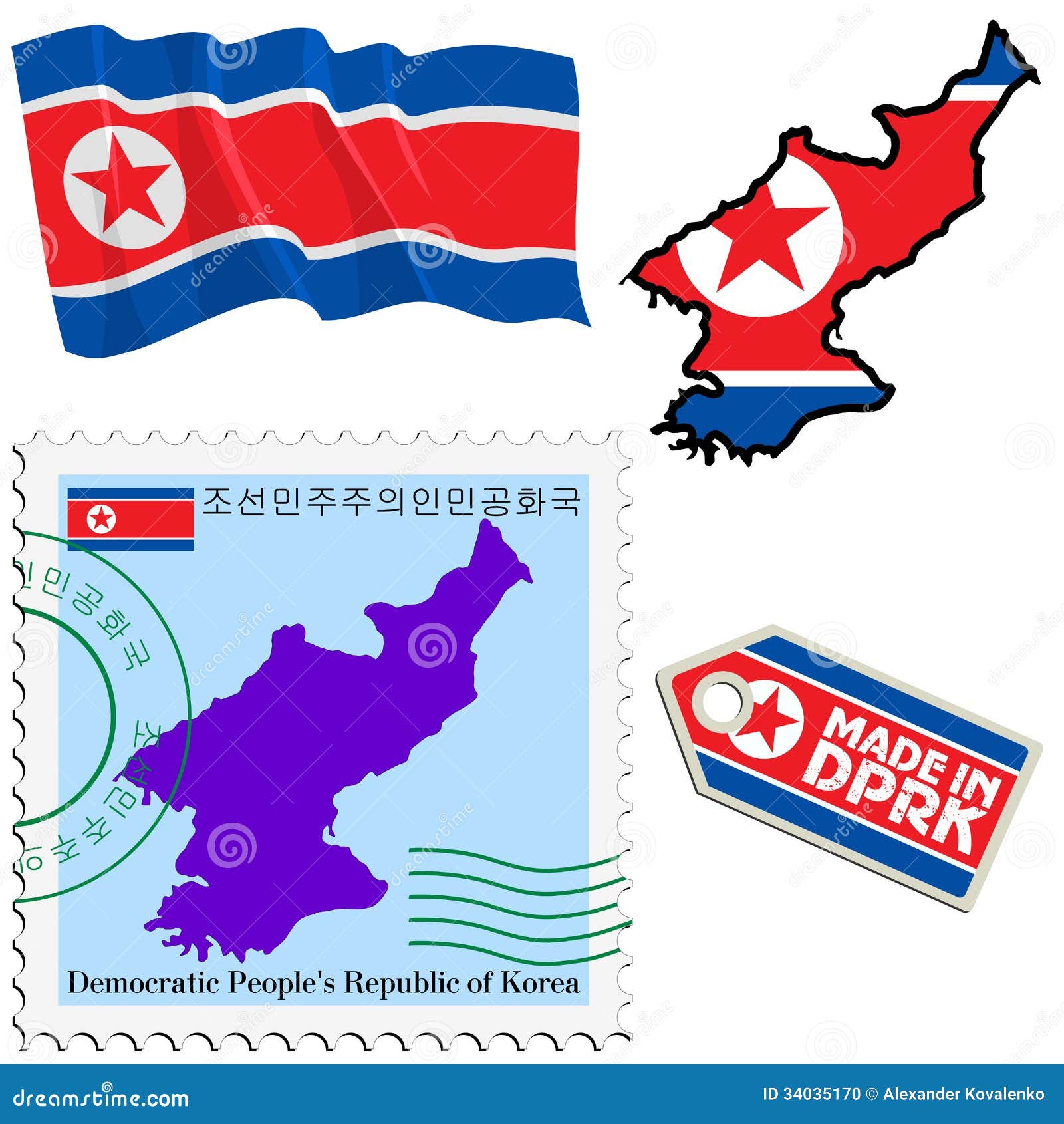 National Colours of North Korea Stock Vector - Illustration of politics ...