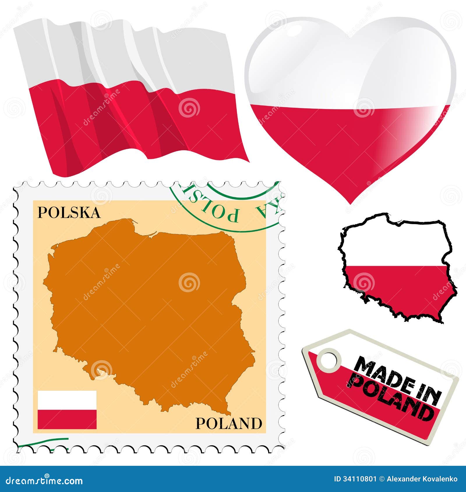 National colours of Poland stock vector. Illustration of symbol - 34110801