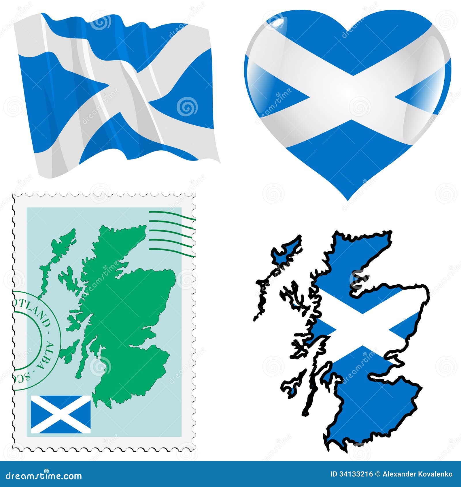 National Colours of Scotland Stock Vector - Illustration of icon, stamp ...