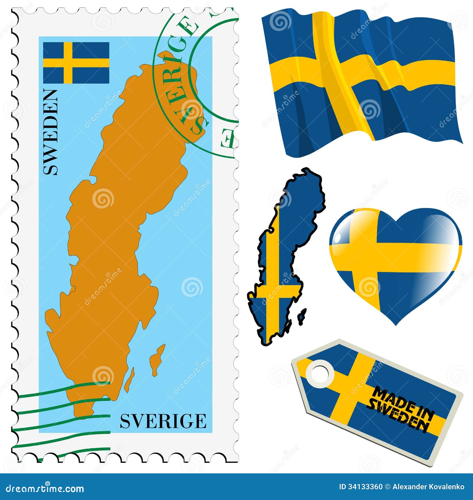 National colours of Sweden stock vector. Illustration of world - 34133360