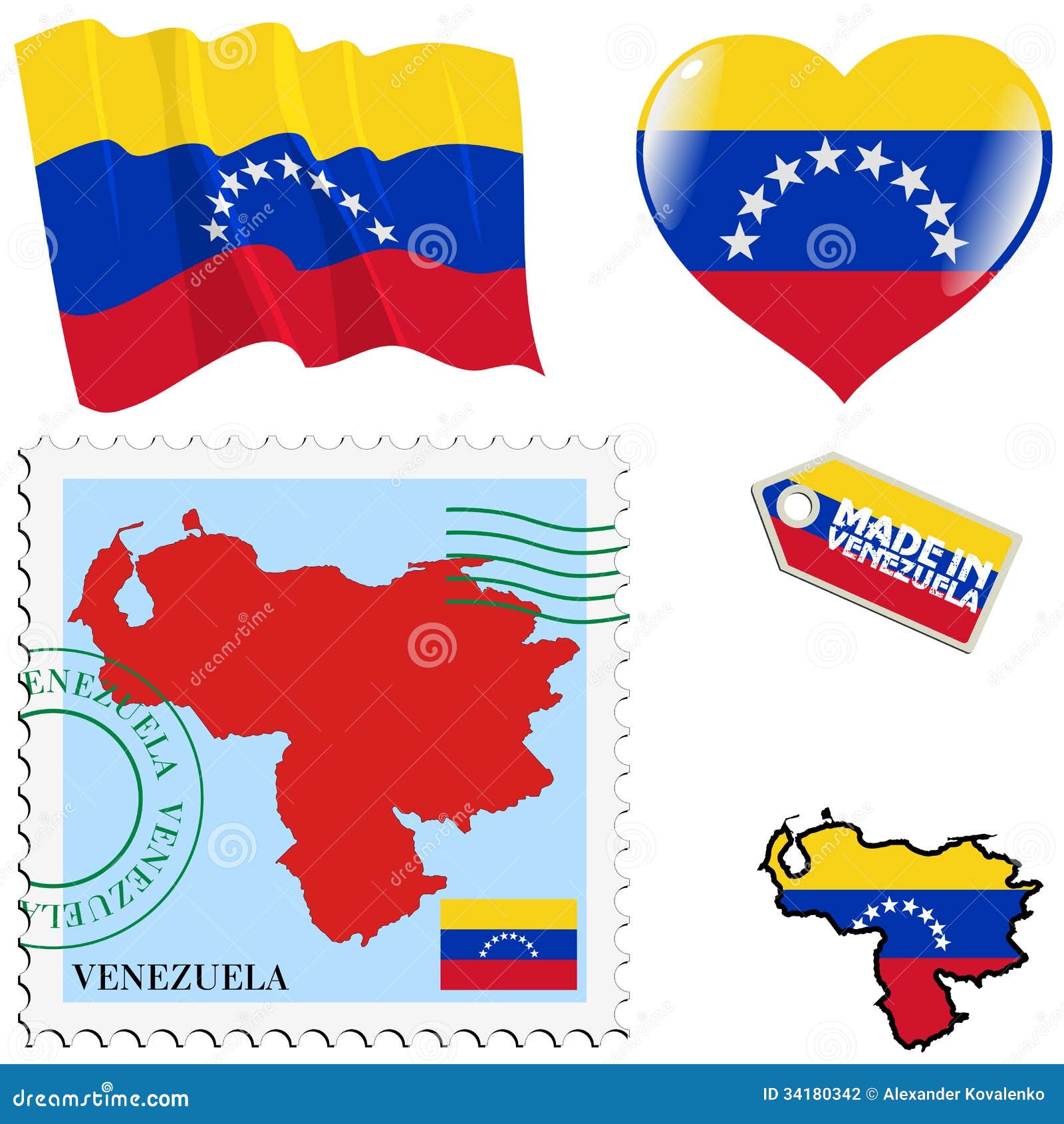 National Colours of Venezuela Stock Vector - Illustration of stamp ...