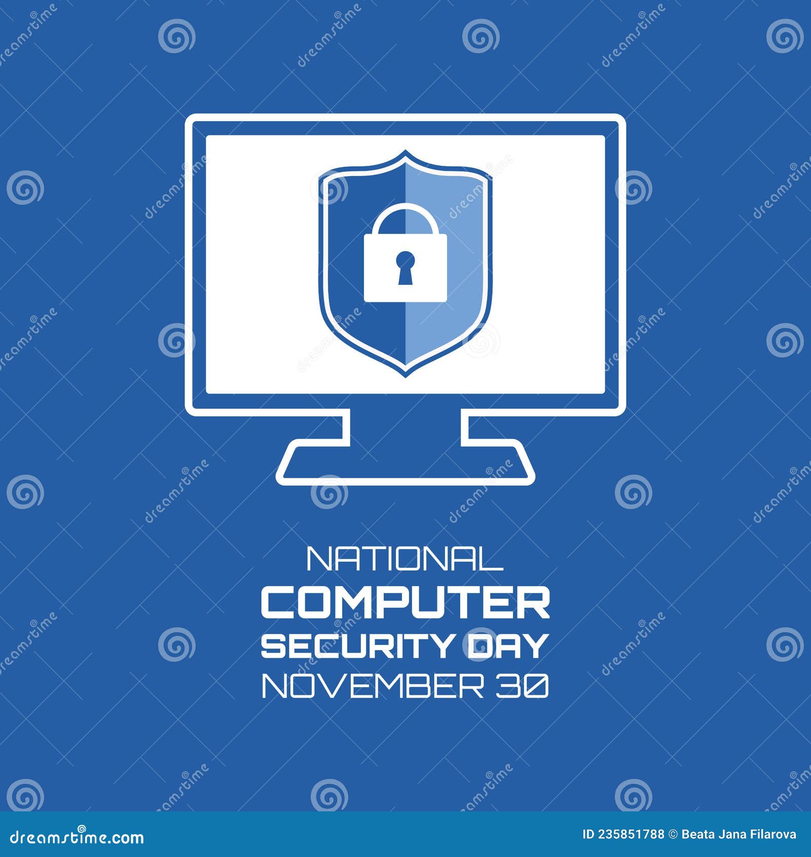 National Computer Security Day Vector Stock Vector - Illustration of ...