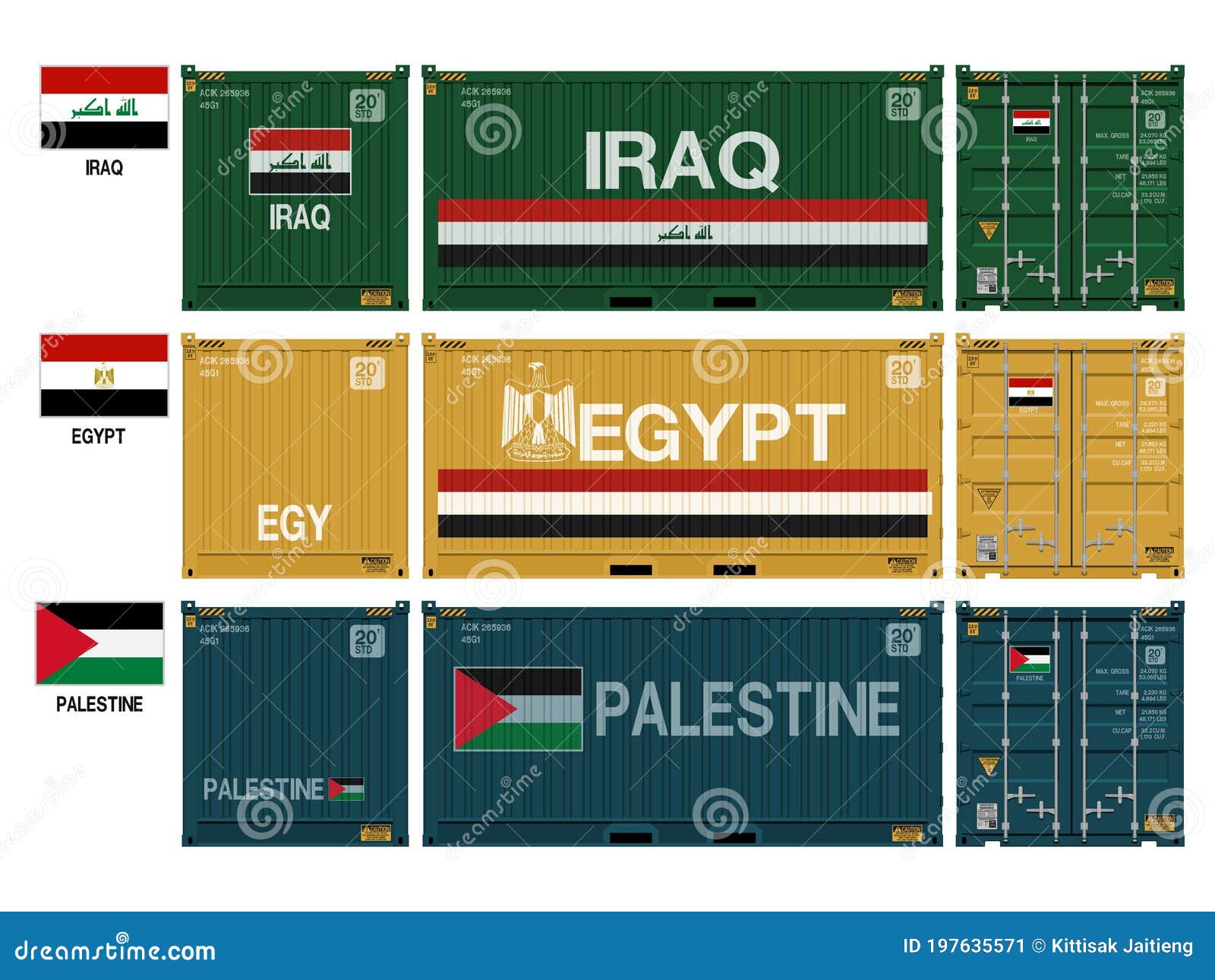 National ContainerIraq,Egypt,Palestine Stock Vector - Illustration of ...