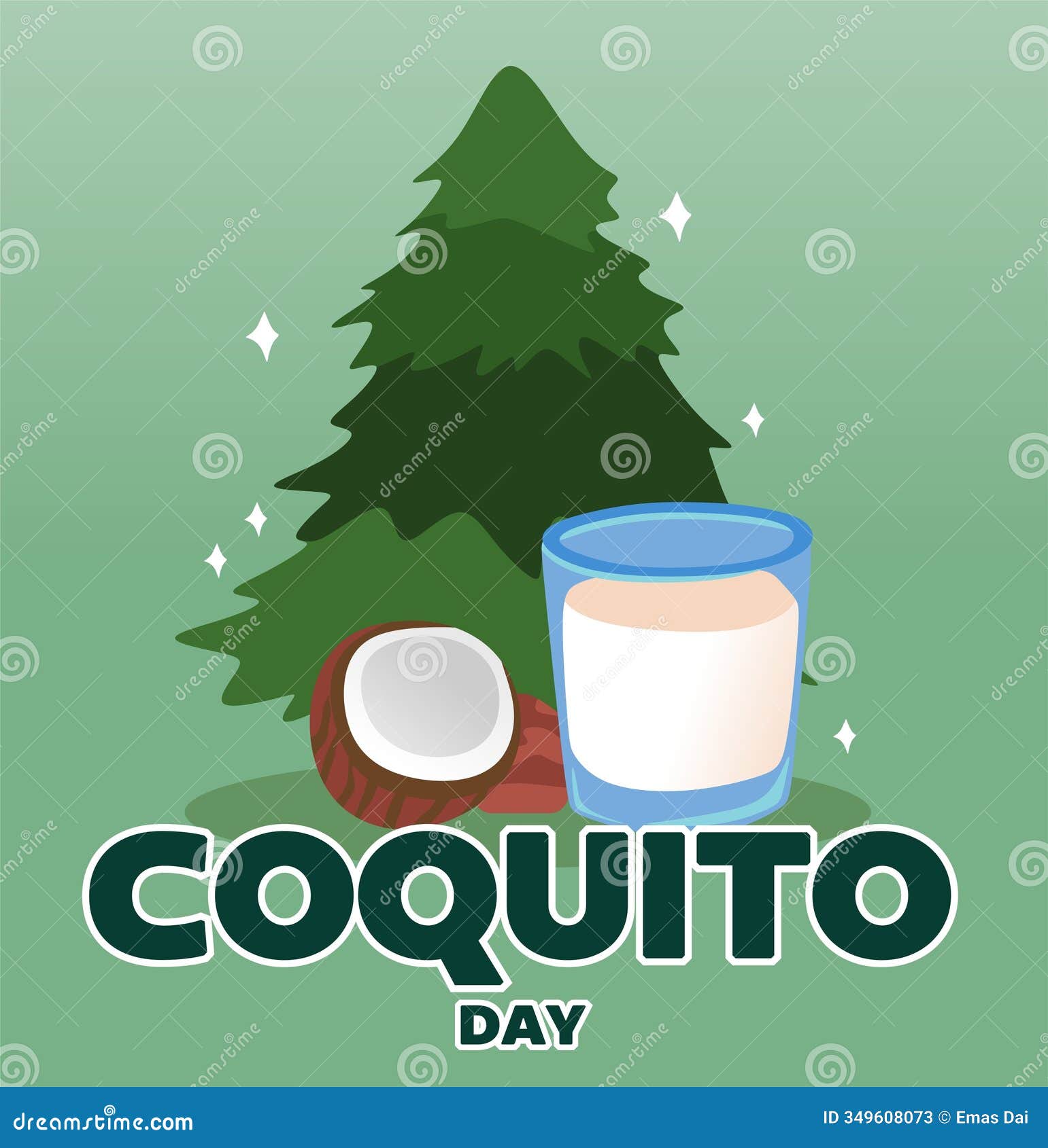 National Coquito Day with Delicious Coquito Stock Illustration ...