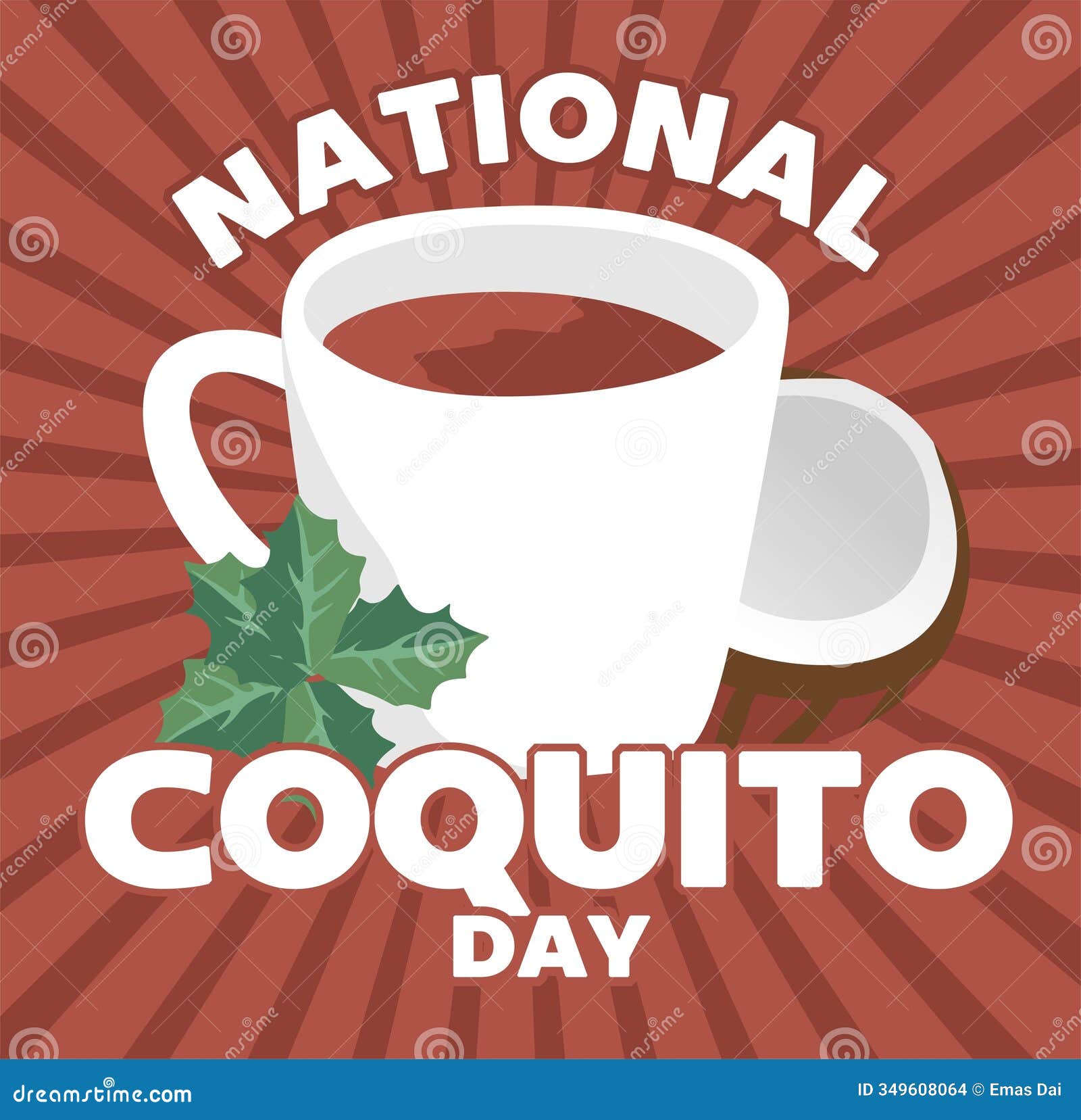 National Coquito Day with Delicious Coquito Stock Vector - Illustration ...