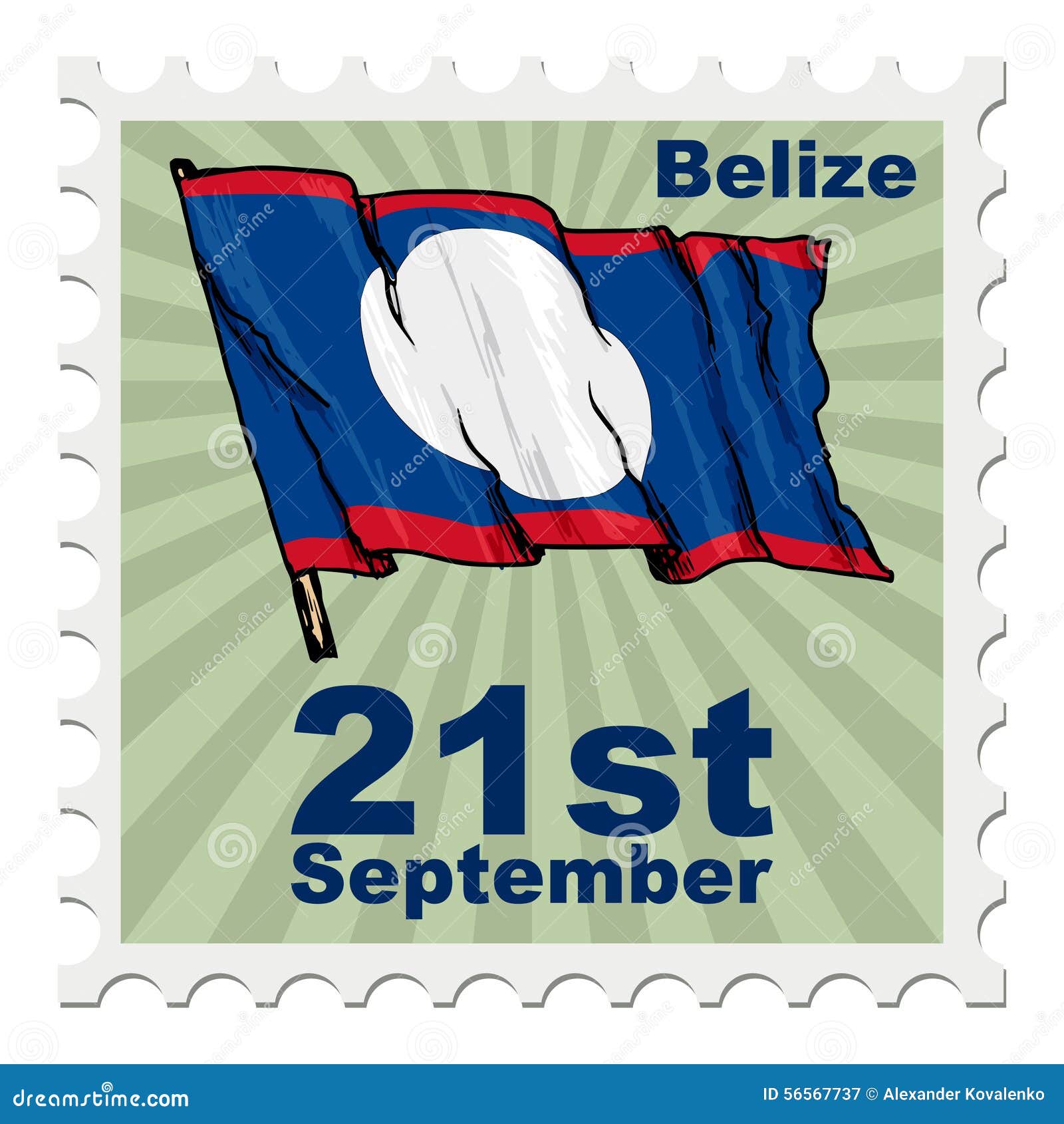National day of Belize stock illustration. Illustration of post - 56567737