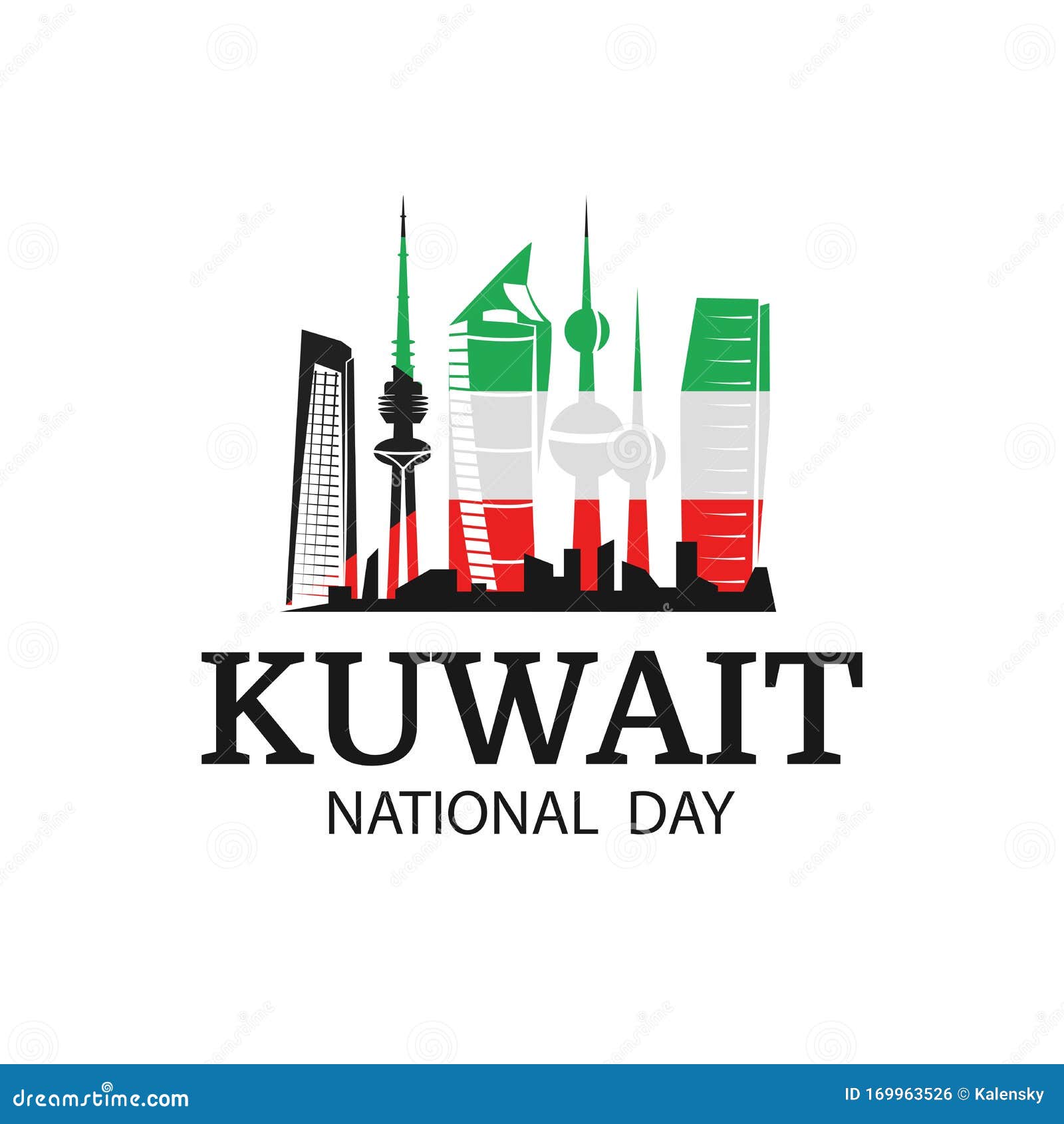 National Day Kuwait stock vector. Illustration of independent - 169963526