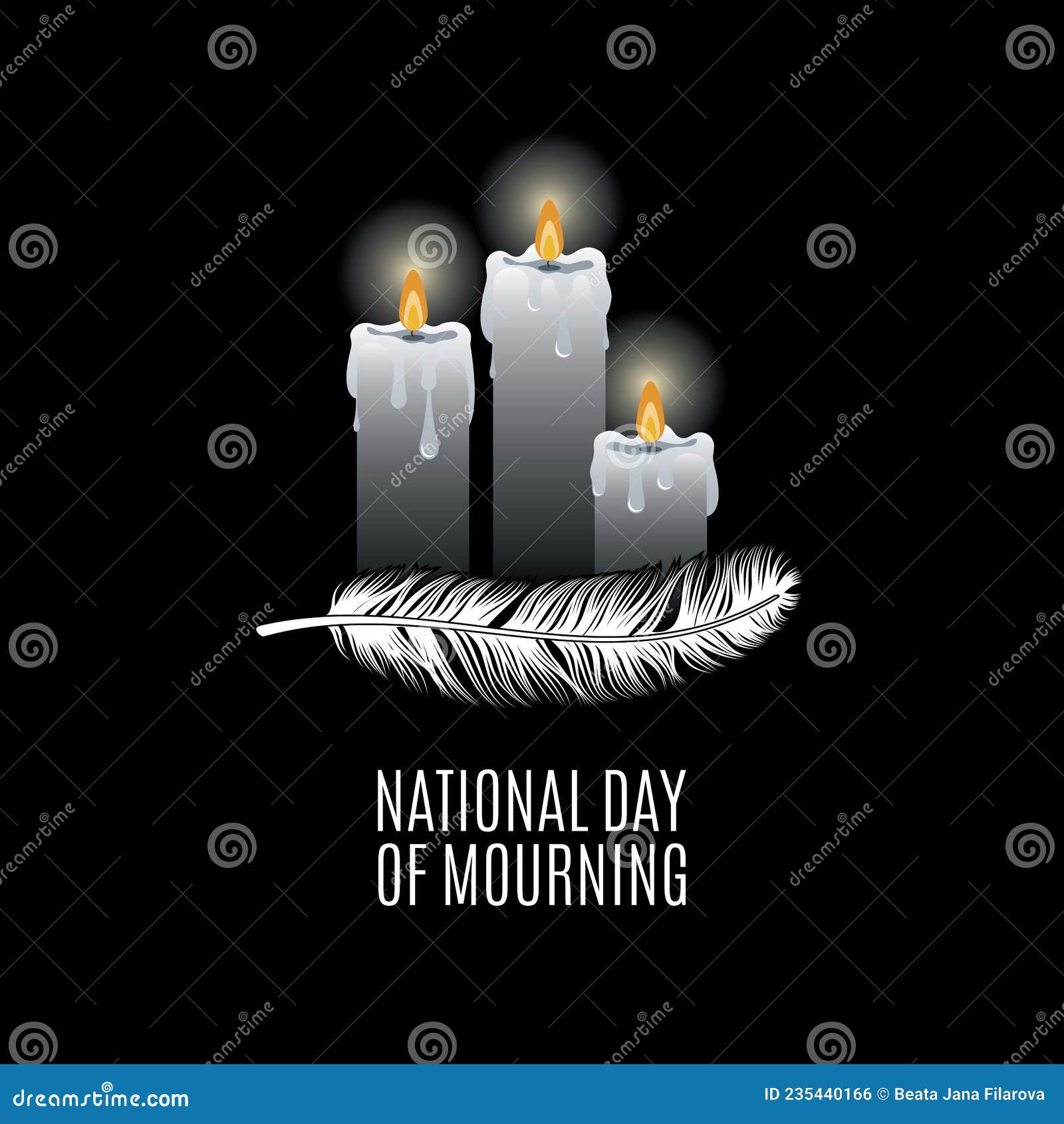 National Day of Mourning Vector Stock Vector - Illustration of burn ...