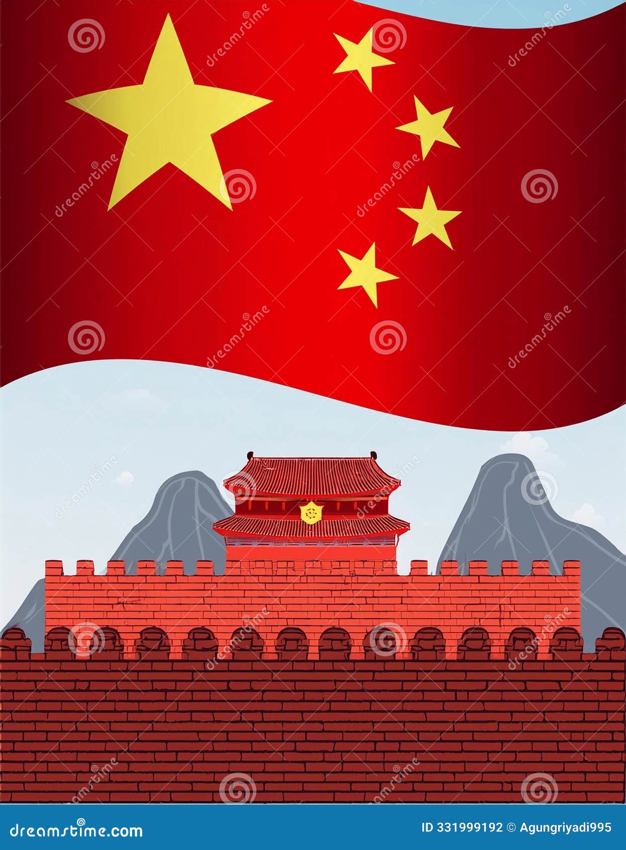 People Republic Of China Ground Troops Army Flag, National Symbol Of ...