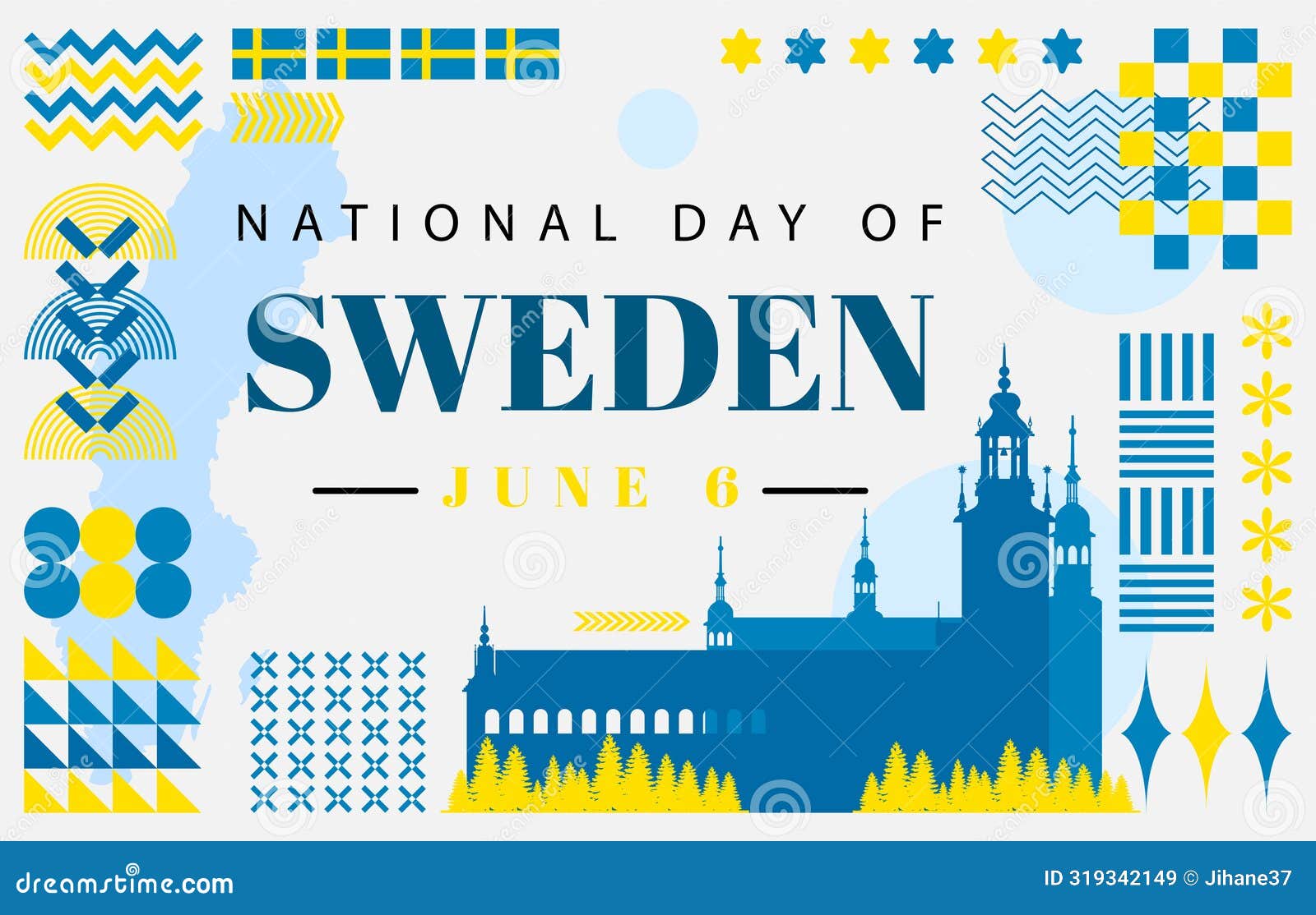National Day of Sweden Background Stock Illustration - Illustration of ...