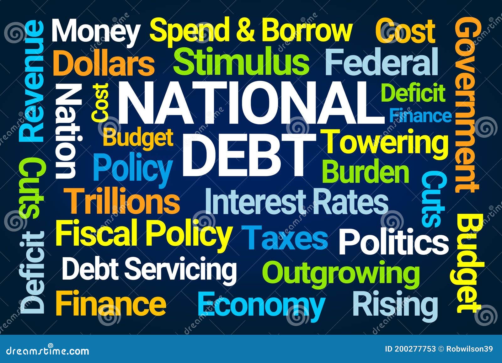 National Debt Word Cloud stock illustration. Illustration of federal ...