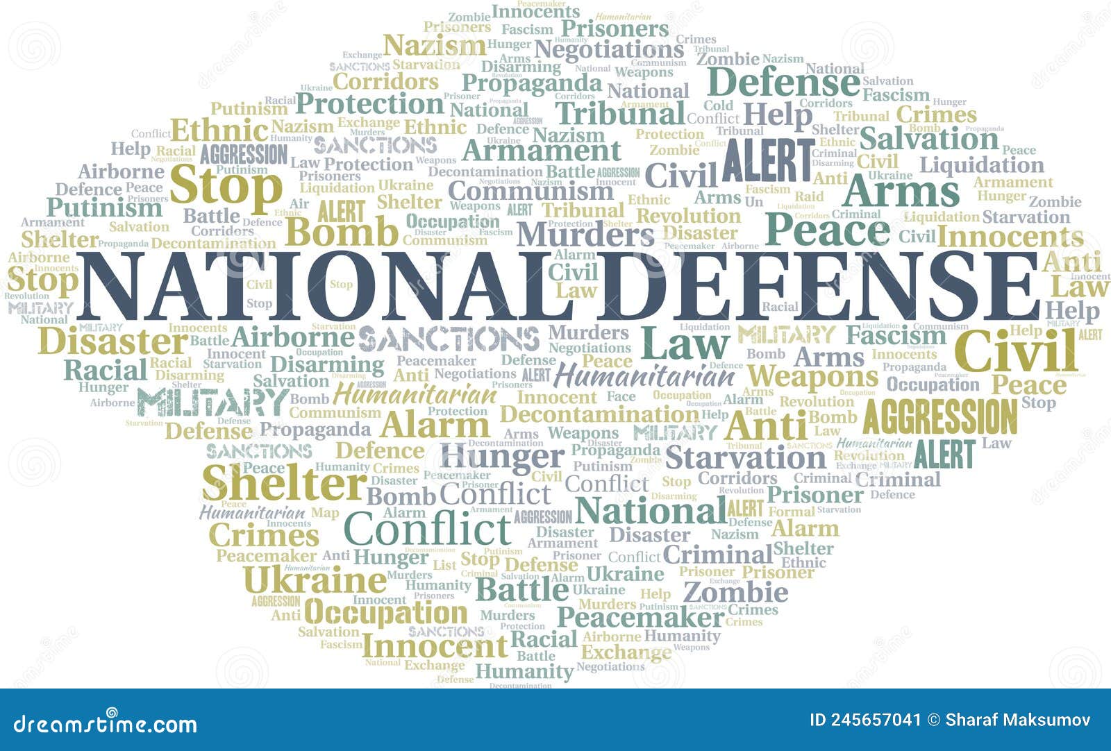 National Defense Word Cloud. Vector Made with the Text only. Stock ...