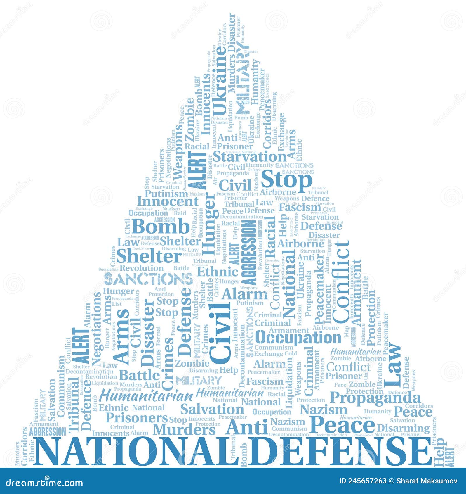 National Defense Word Cloud. Vector Made with the Text only. Stock ...