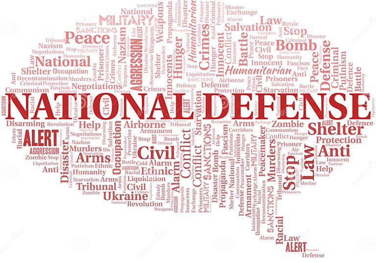 National Defense Word Cloud. Vector Made with the Text only. Stock ...