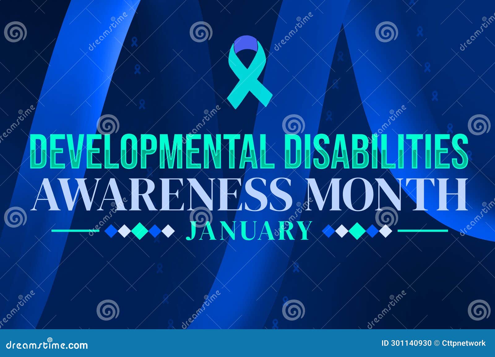 National Developmental Disabilities Awareness Month Stock Illustration ...