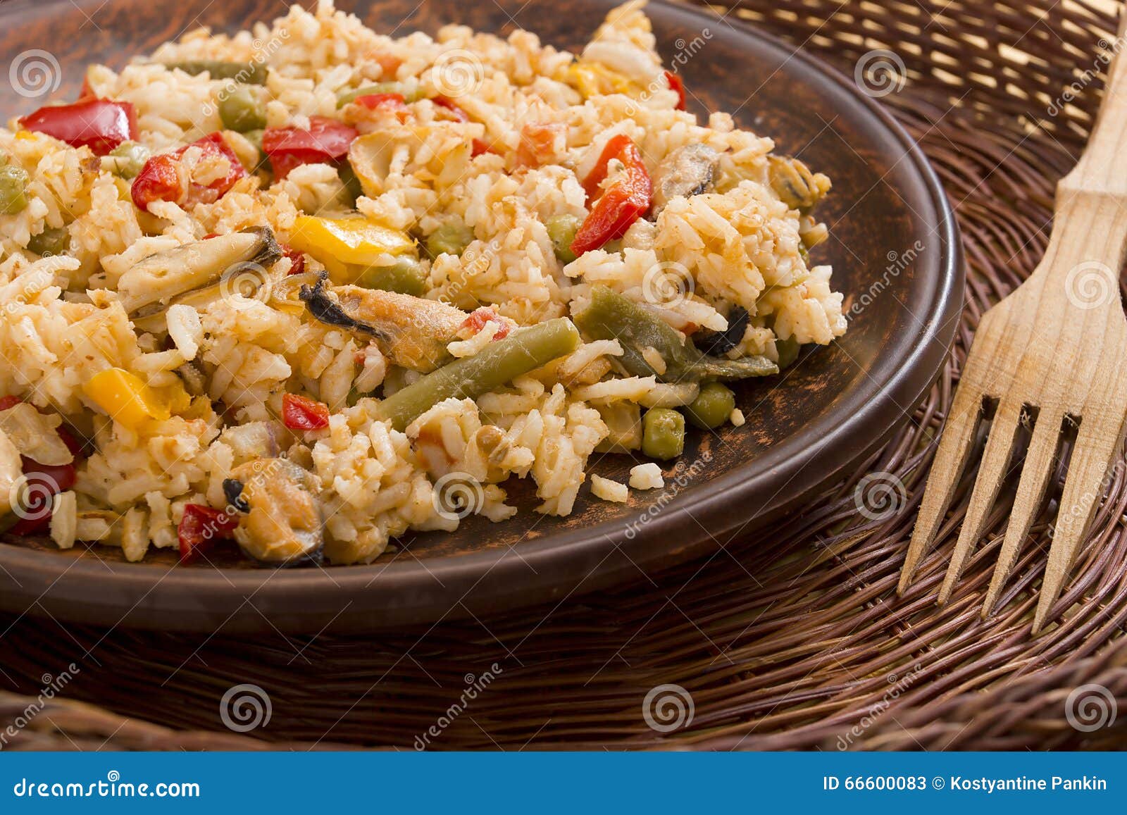 National Dish of Spain - Fish Paella Stock Image - Image of ...