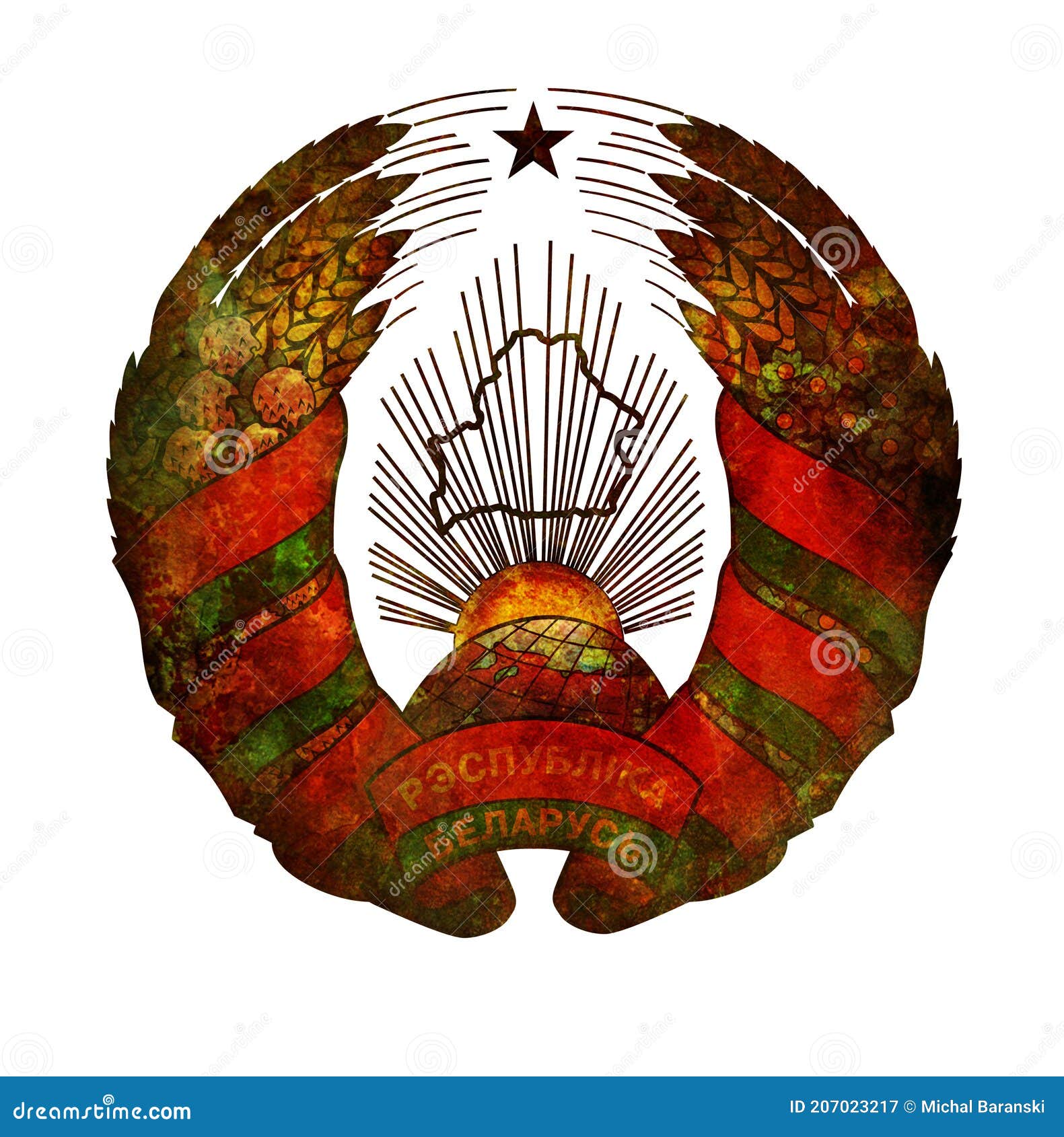 National emblem of belarus stock illustration. Illustration of ...