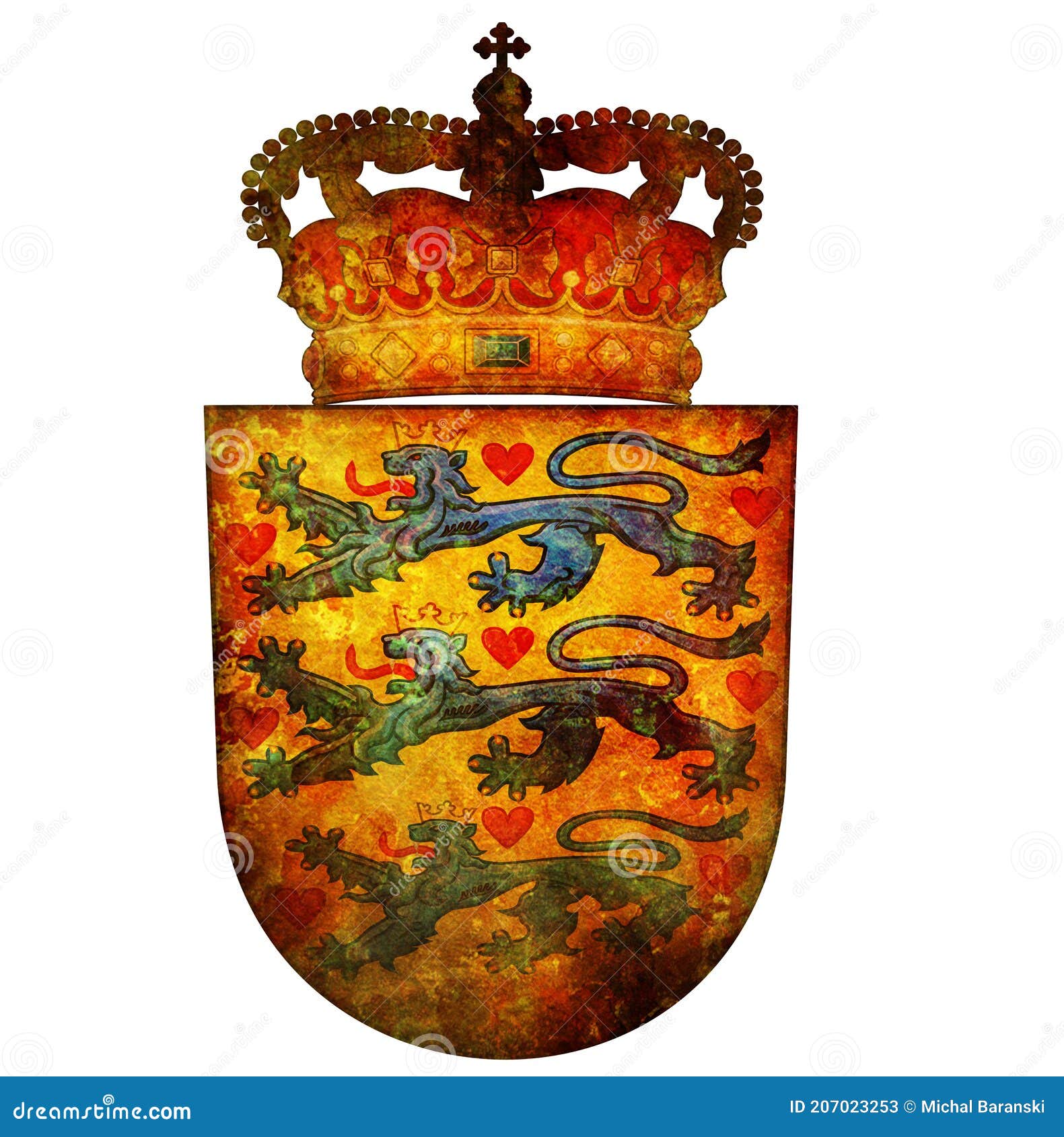 National emblem of denmark stock illustration. Illustration of atlas ...