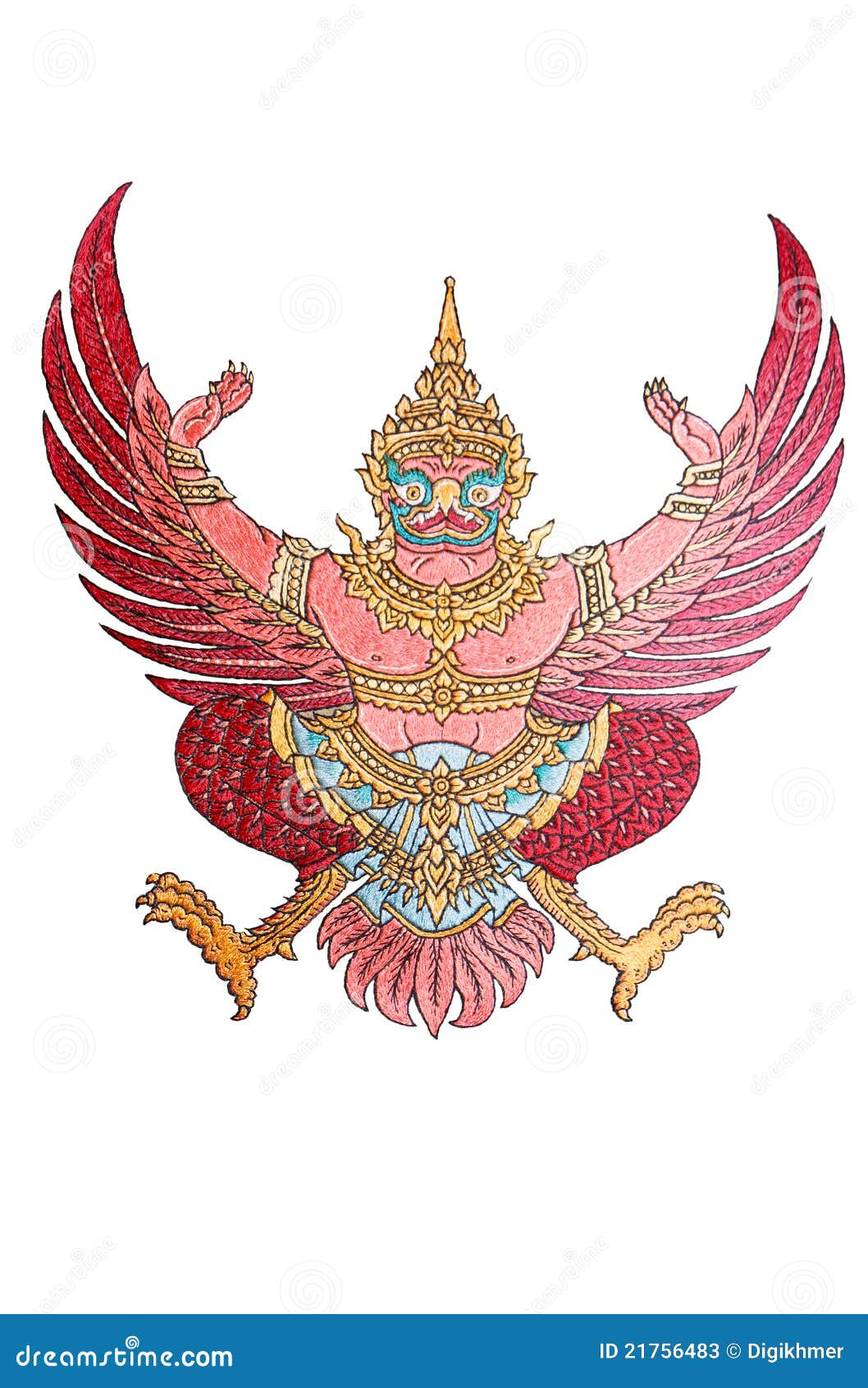 National Emblem of Thailand Isolated on White Stock Image ...