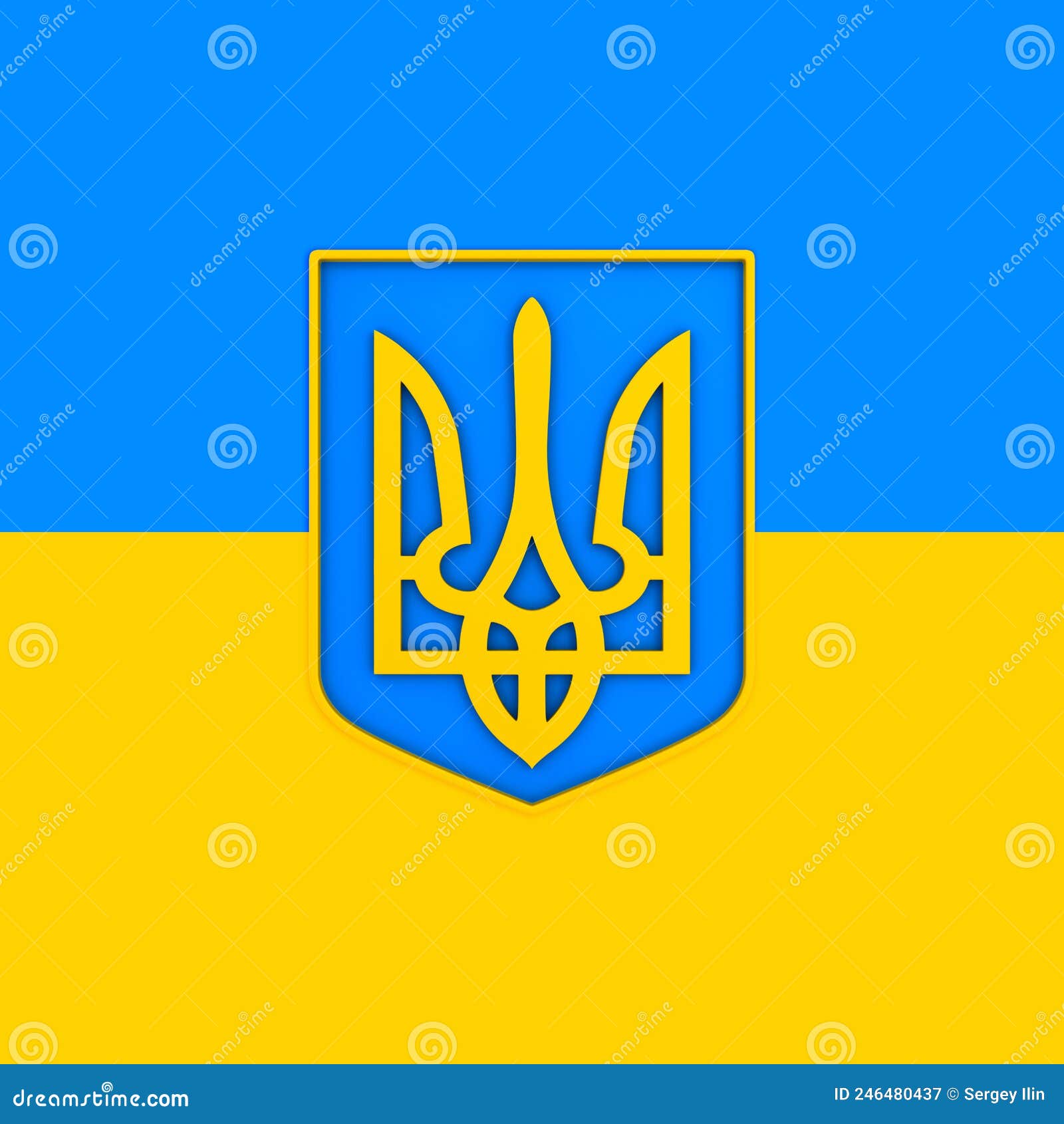 National Emblem Ukraine on Flag. 3D Illustration Stock Illustration ... National Emblem Ukraine on Flag. 3D Illustration Stock Illustration ...