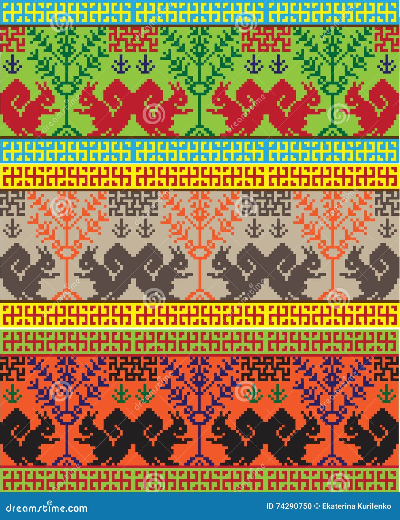 Embroidery Slavic Cross Pattern Vector Illustration | CartoonDealer.com ...