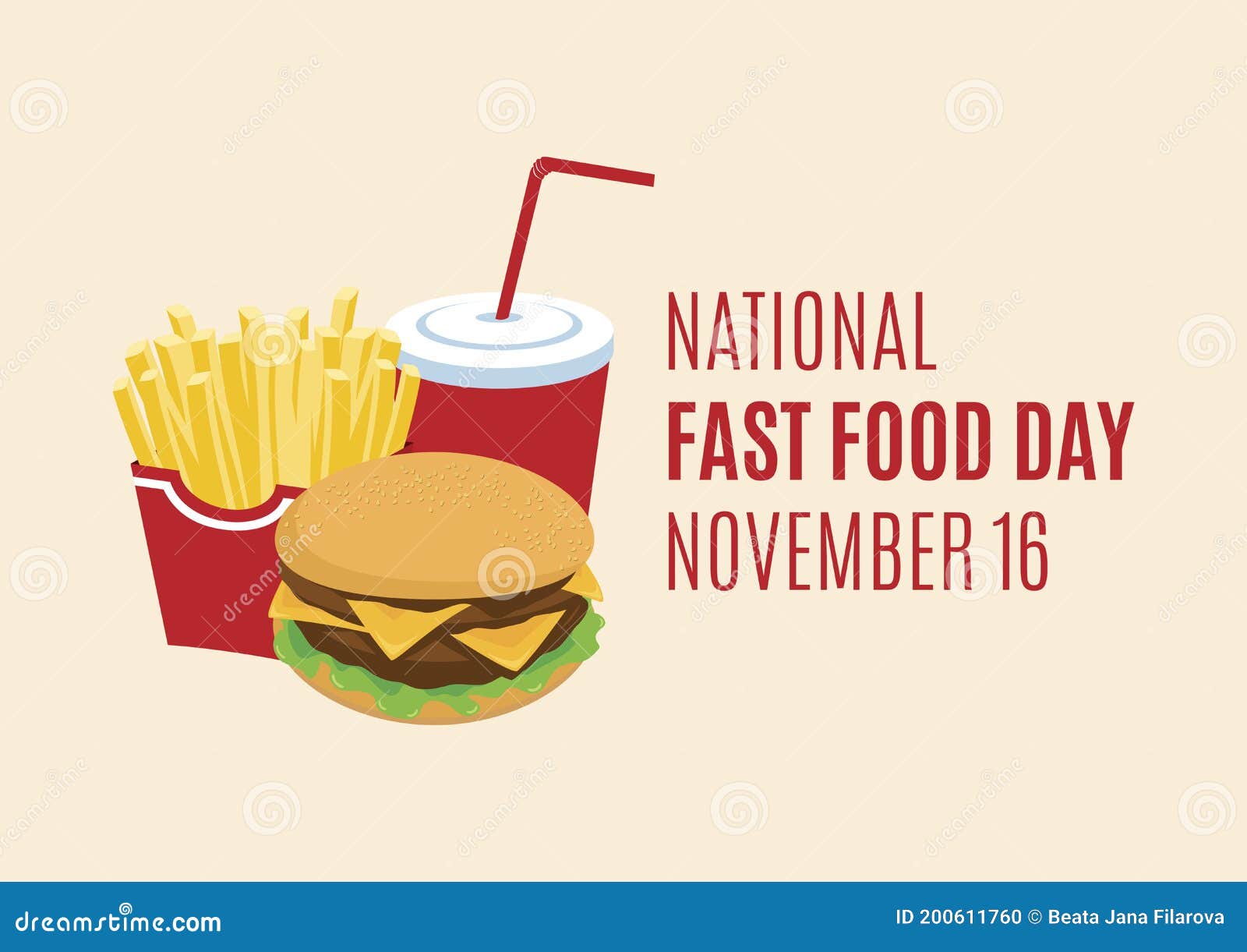 National Fast Food Day Vector Stock Vector - Illustration of ...