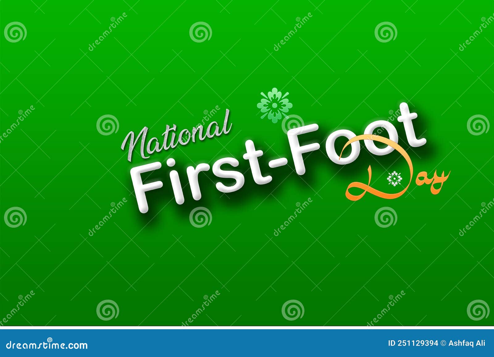 National First Foot Day Text Banner Design Stock Illustration ...