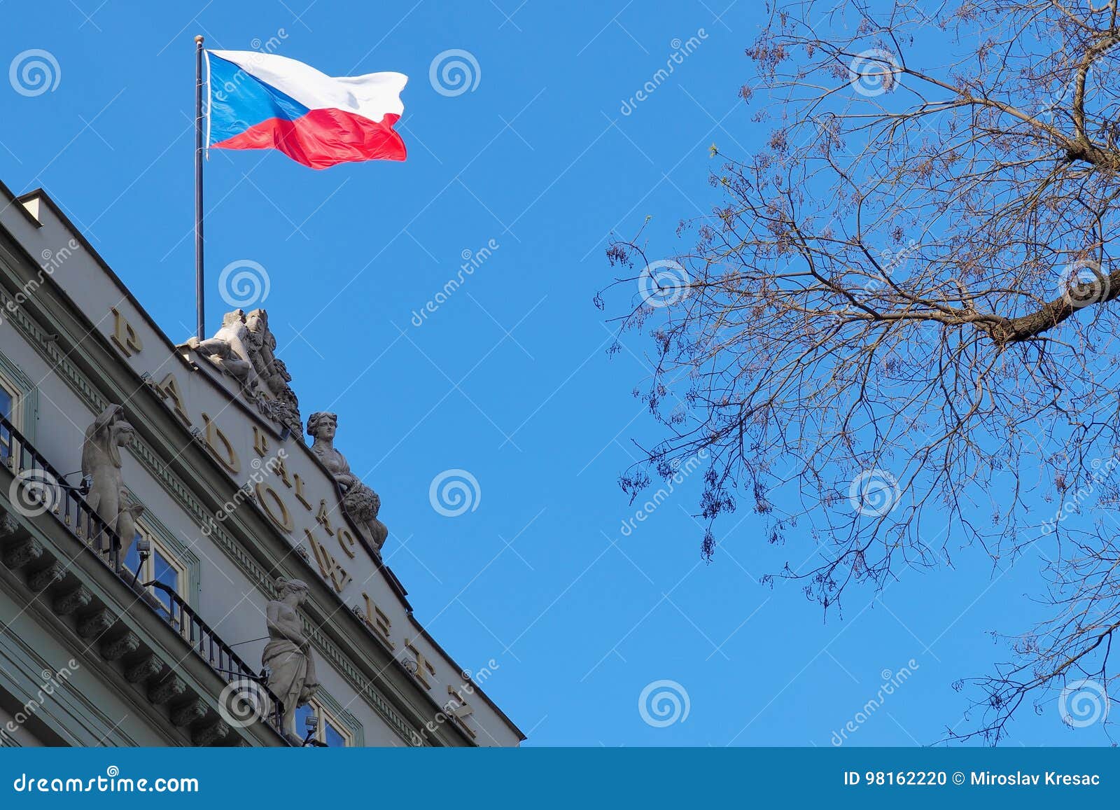 National Flag, State Emblem Czech Republic Stock Photo - Image of ...