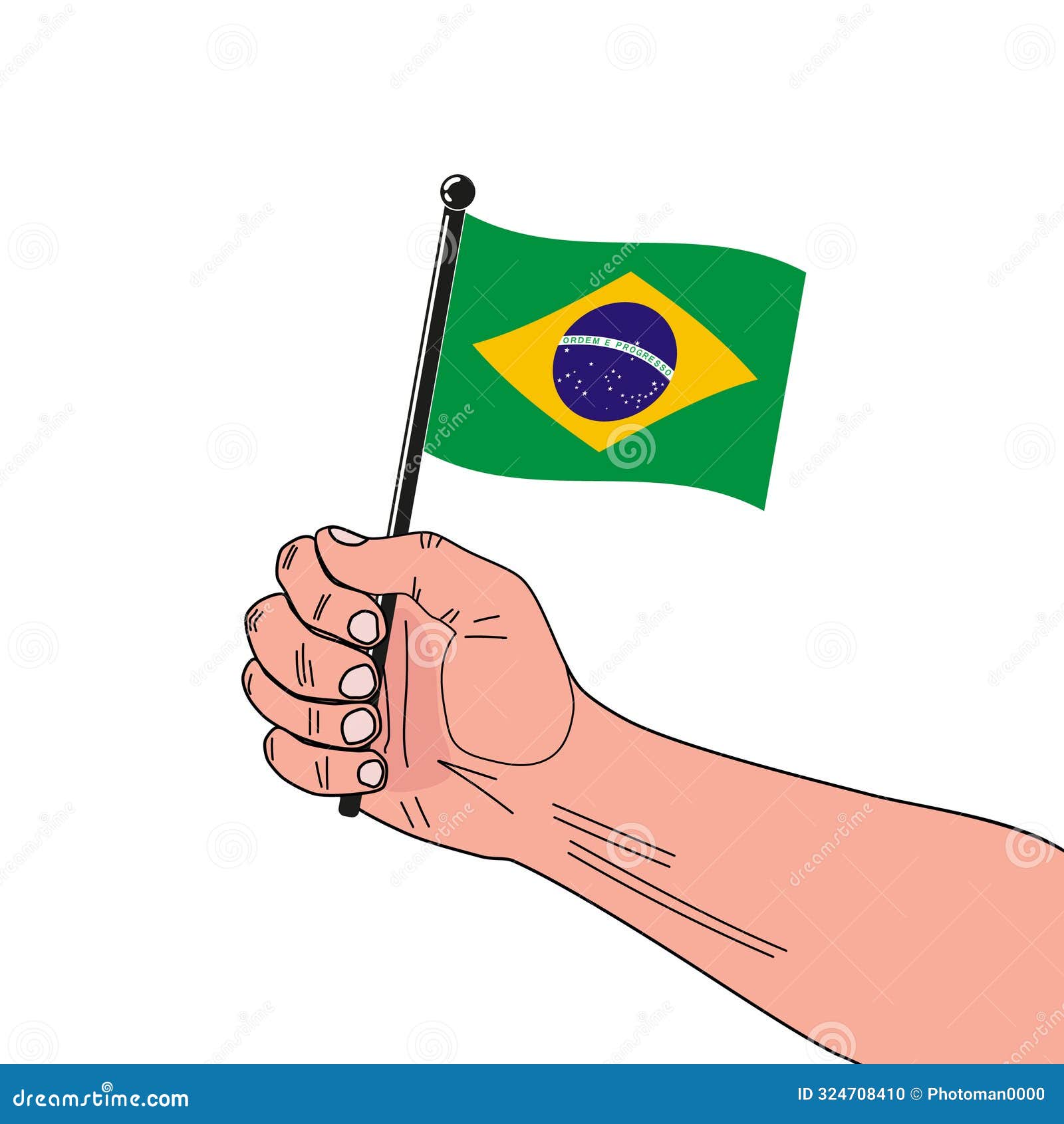National flag of Brazil stock vector. Illustration of state - 324708410