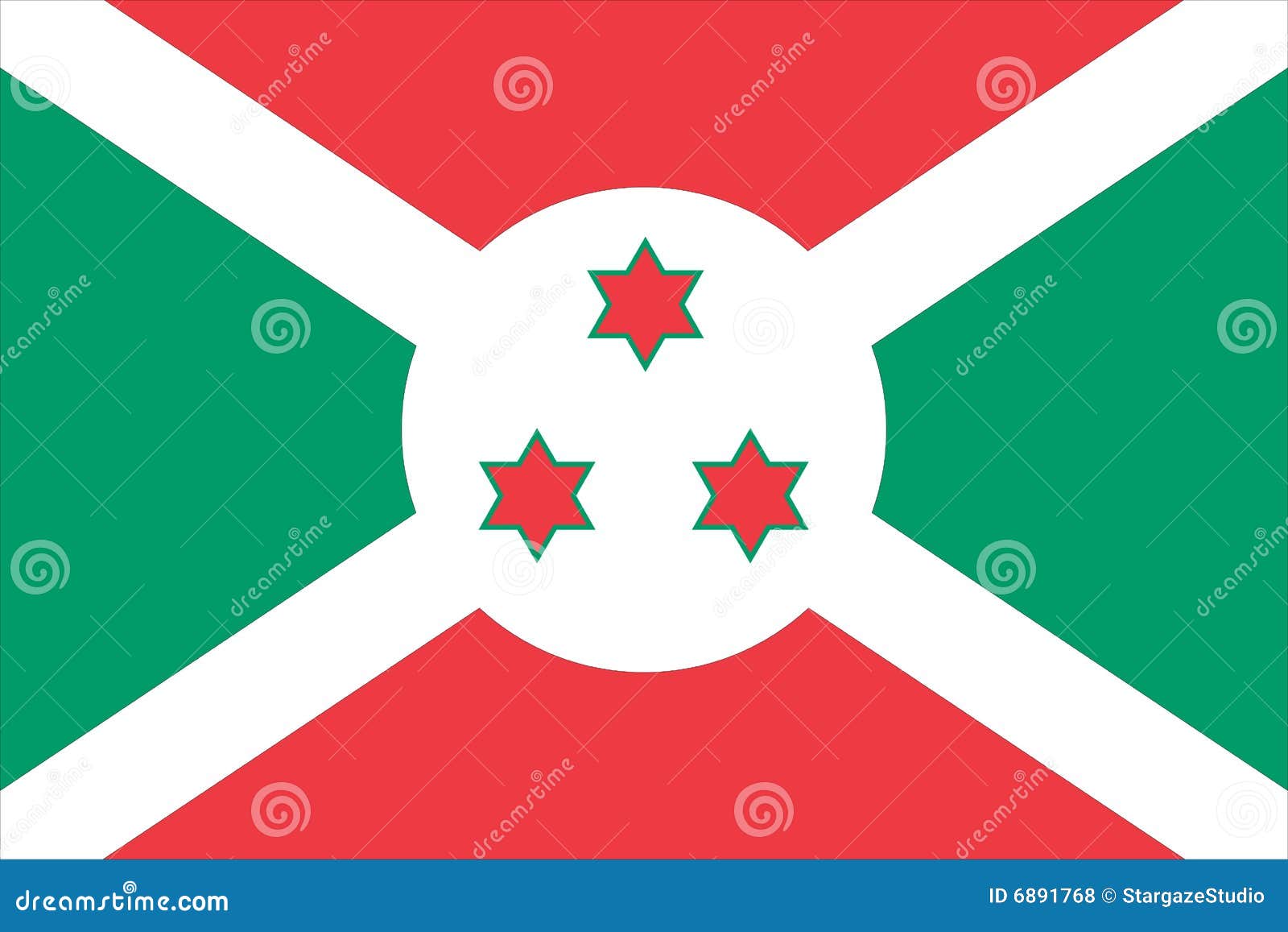 National flag of Burundi stock illustration. Illustration of identity ...
