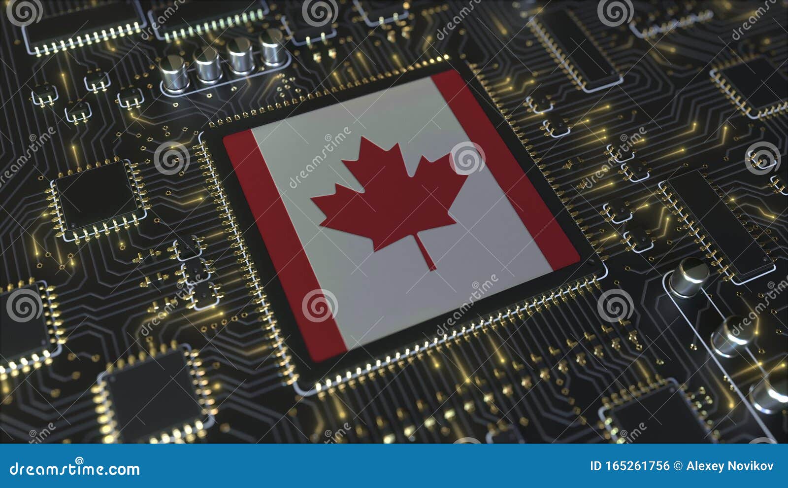 National Flag of Canada on the Operating Chipset. Canadian Information ...
