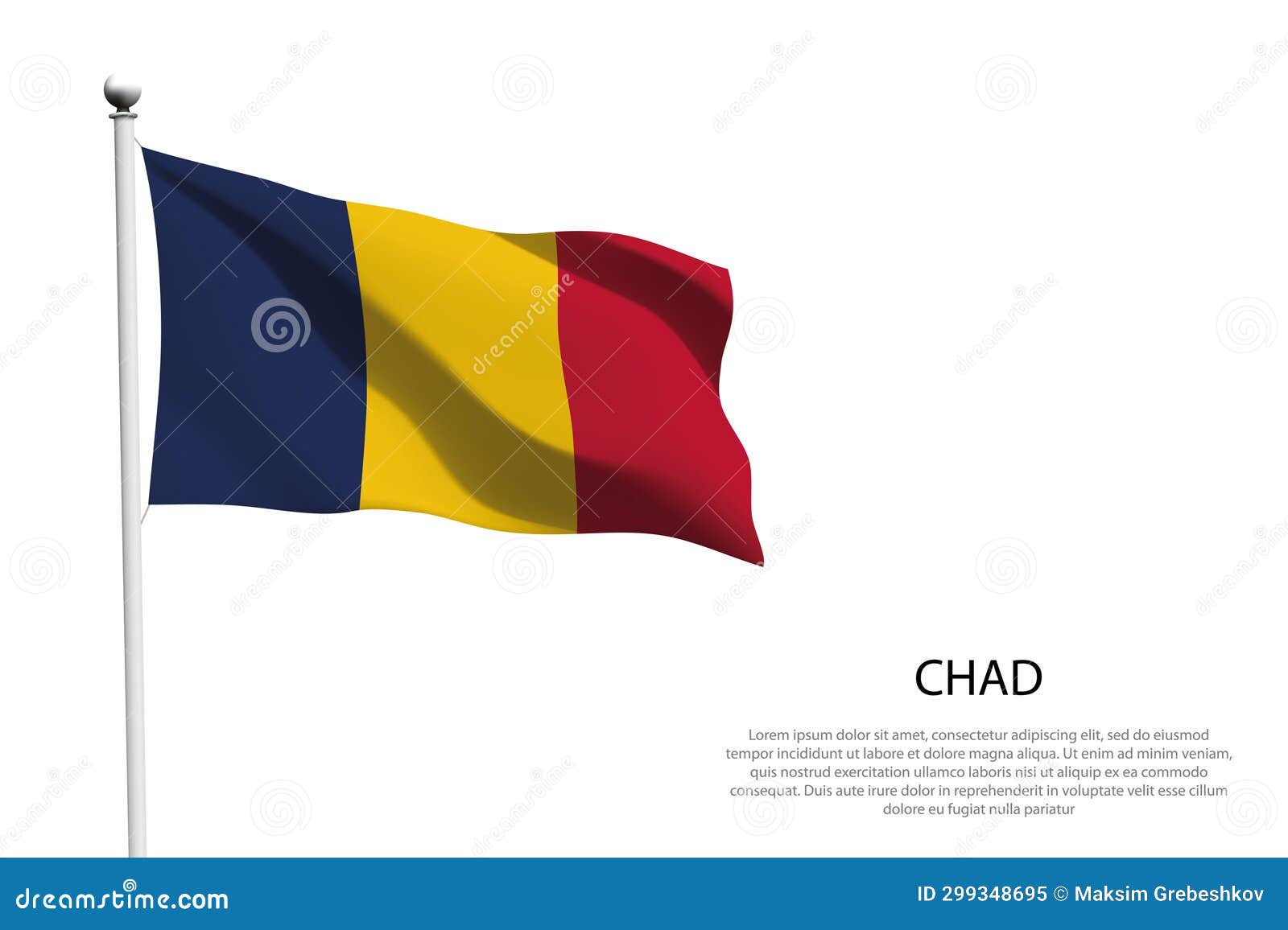 Flag Of Chad Background O Texture, Color Pencil Effect. Royalty-Free ...
