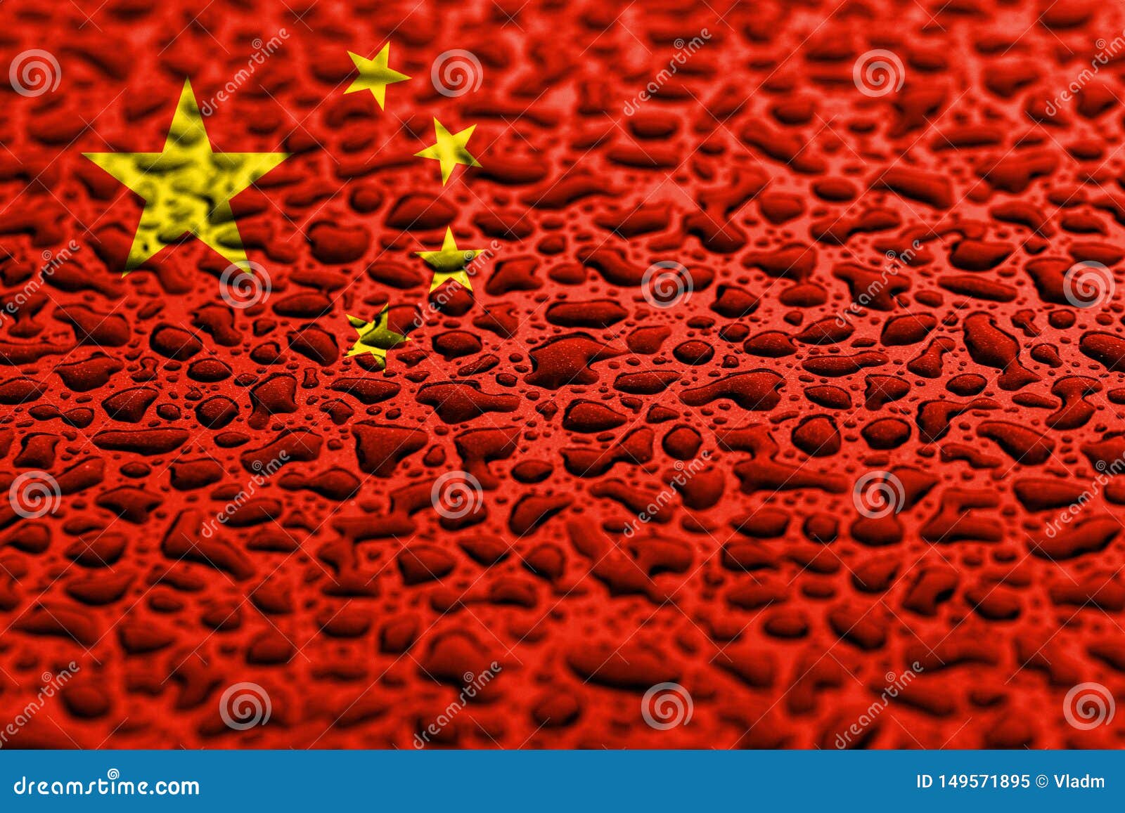 National Flag of China Made of Water Drops. Background Forecast Concept ...