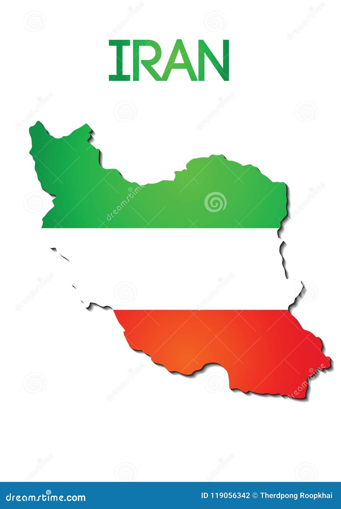 National Flag Color of Iran in Map Gradient Design Stock Vector ...