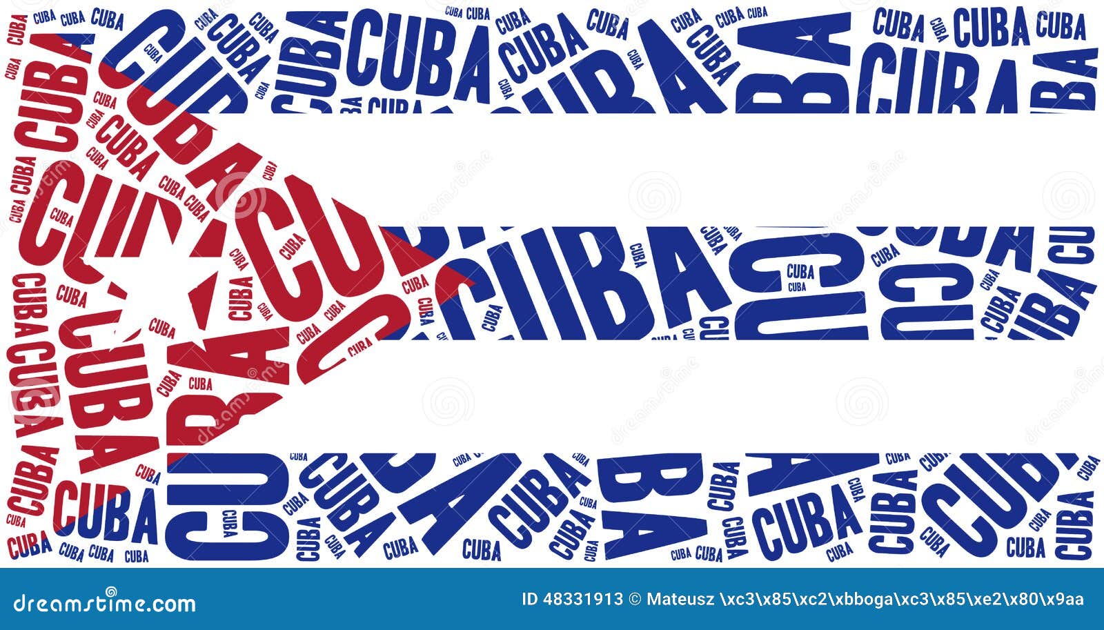 National Flag of Cuba. Word Cloud Illustration. Stock Illustration ...