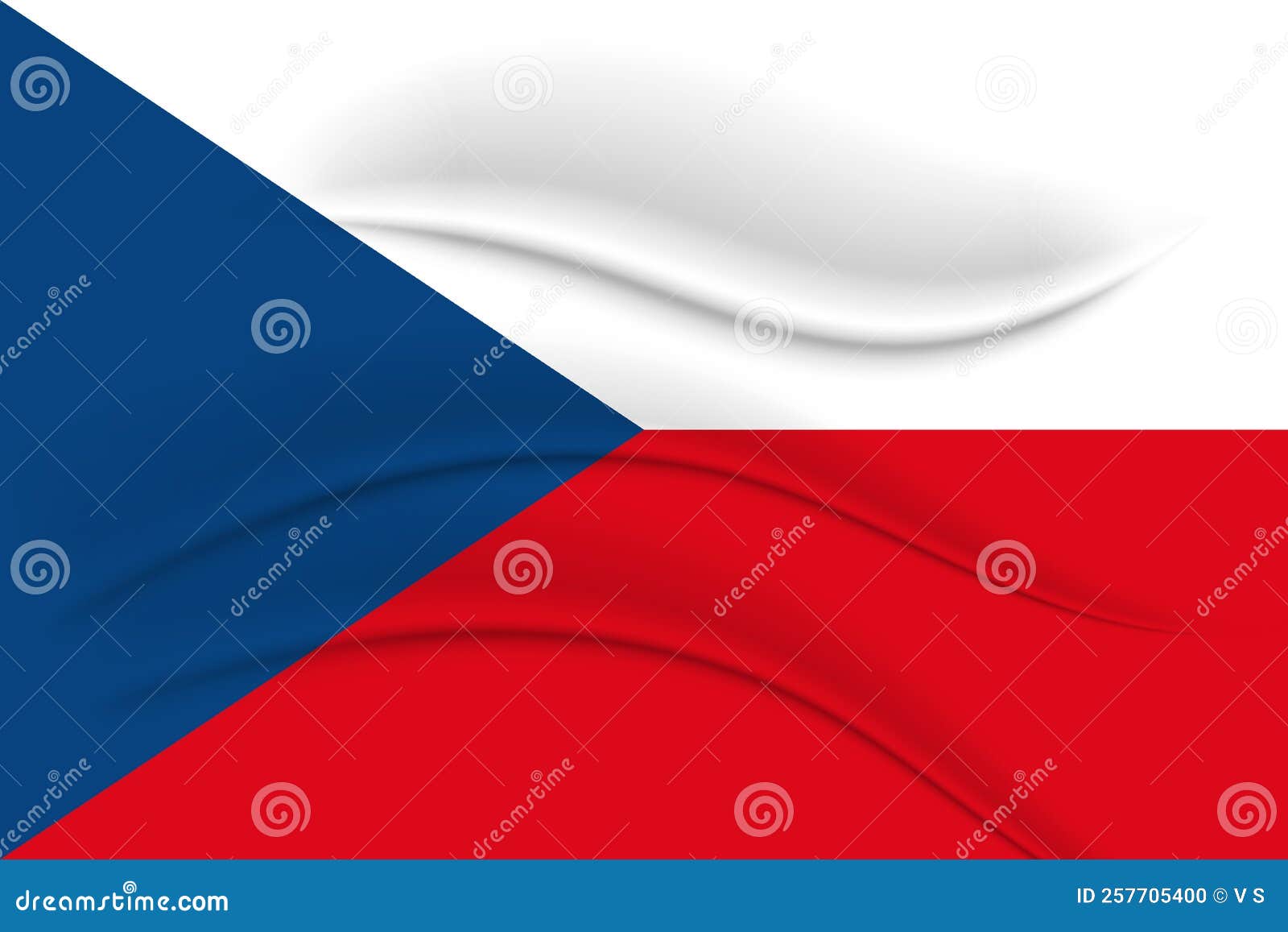National Flag of the Czech Republic, Fabric Effect. Illustration Vector ...