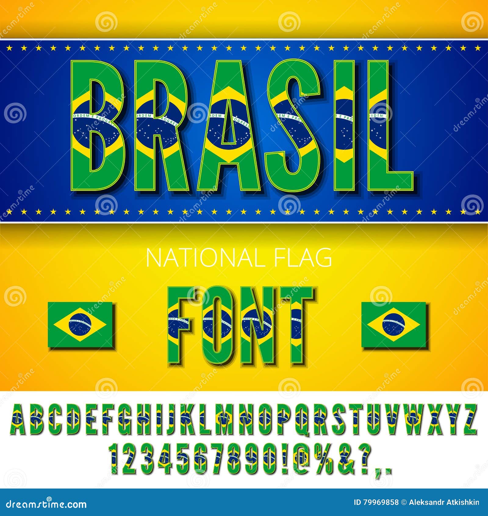 National Flag Font stock vector. Illustration of brazil - 79969858