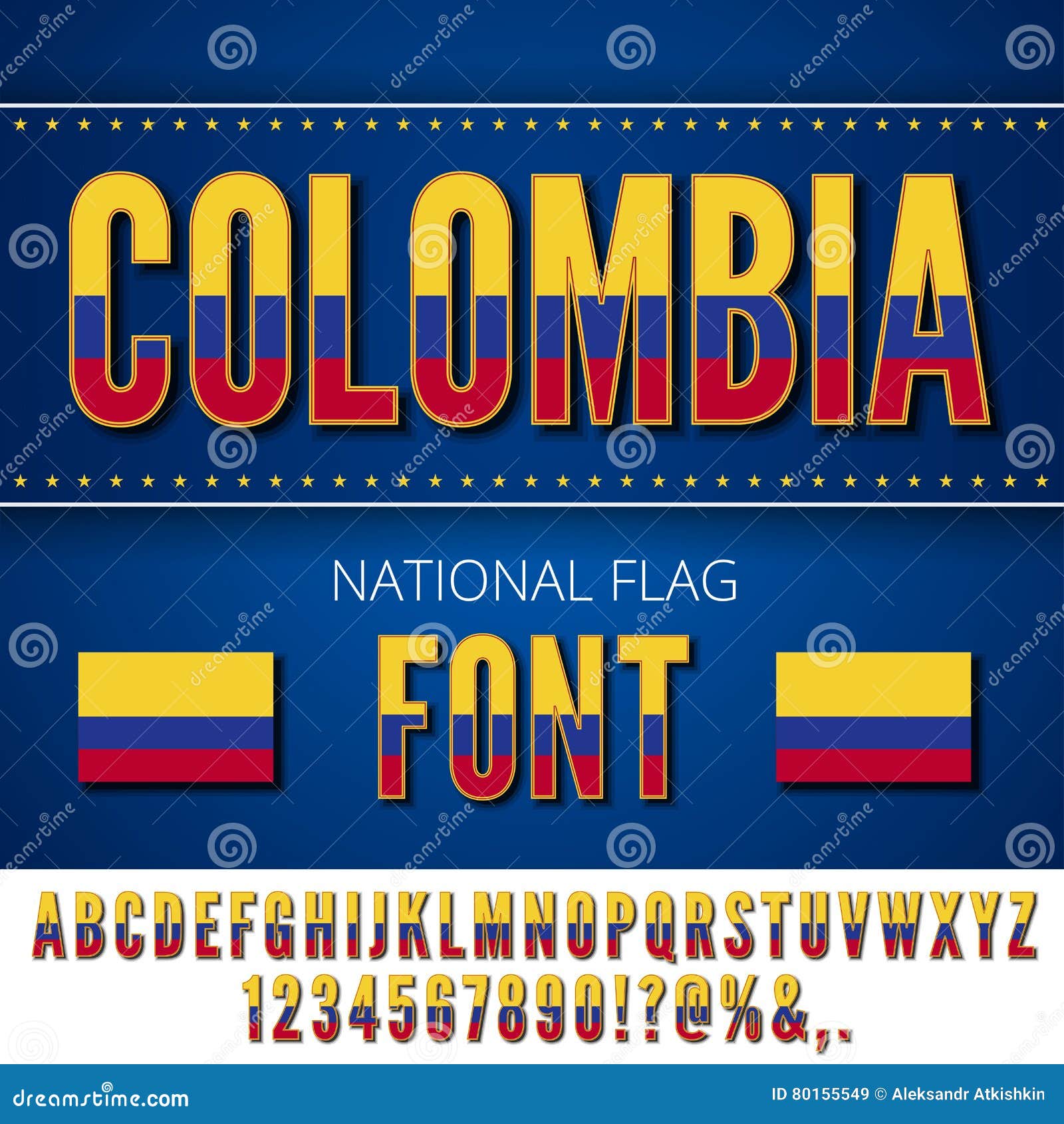 National Flag Font stock vector. Illustration of cardboard - 80155549