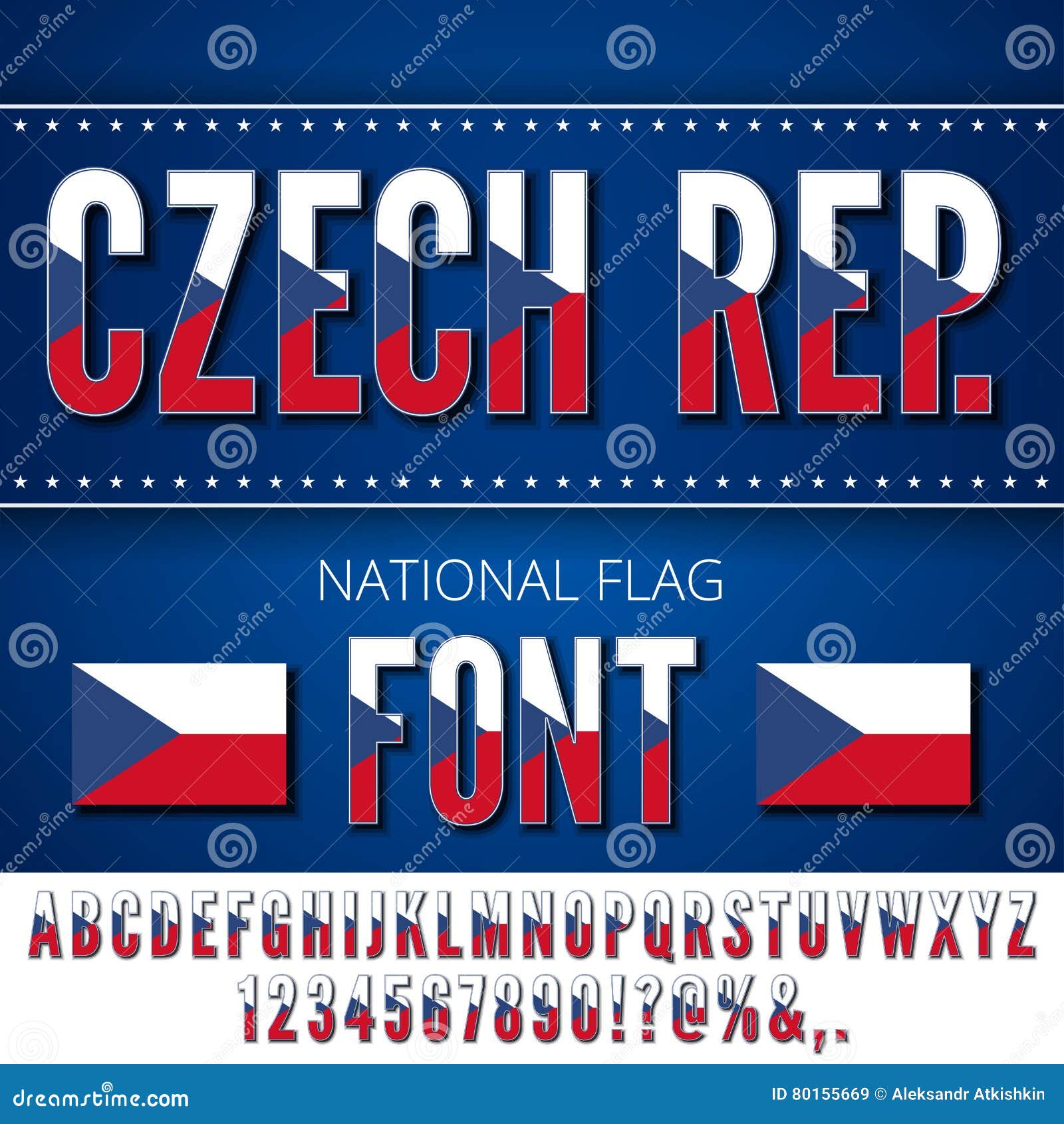 National Flag Font stock vector. Illustration of czech - 80155669