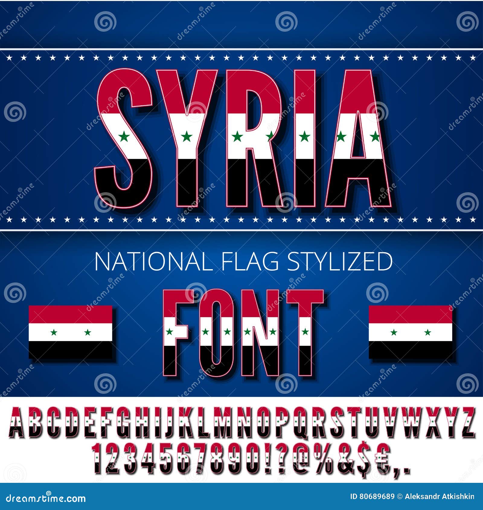 National Flag Font stock vector. Illustration of style - 80689689