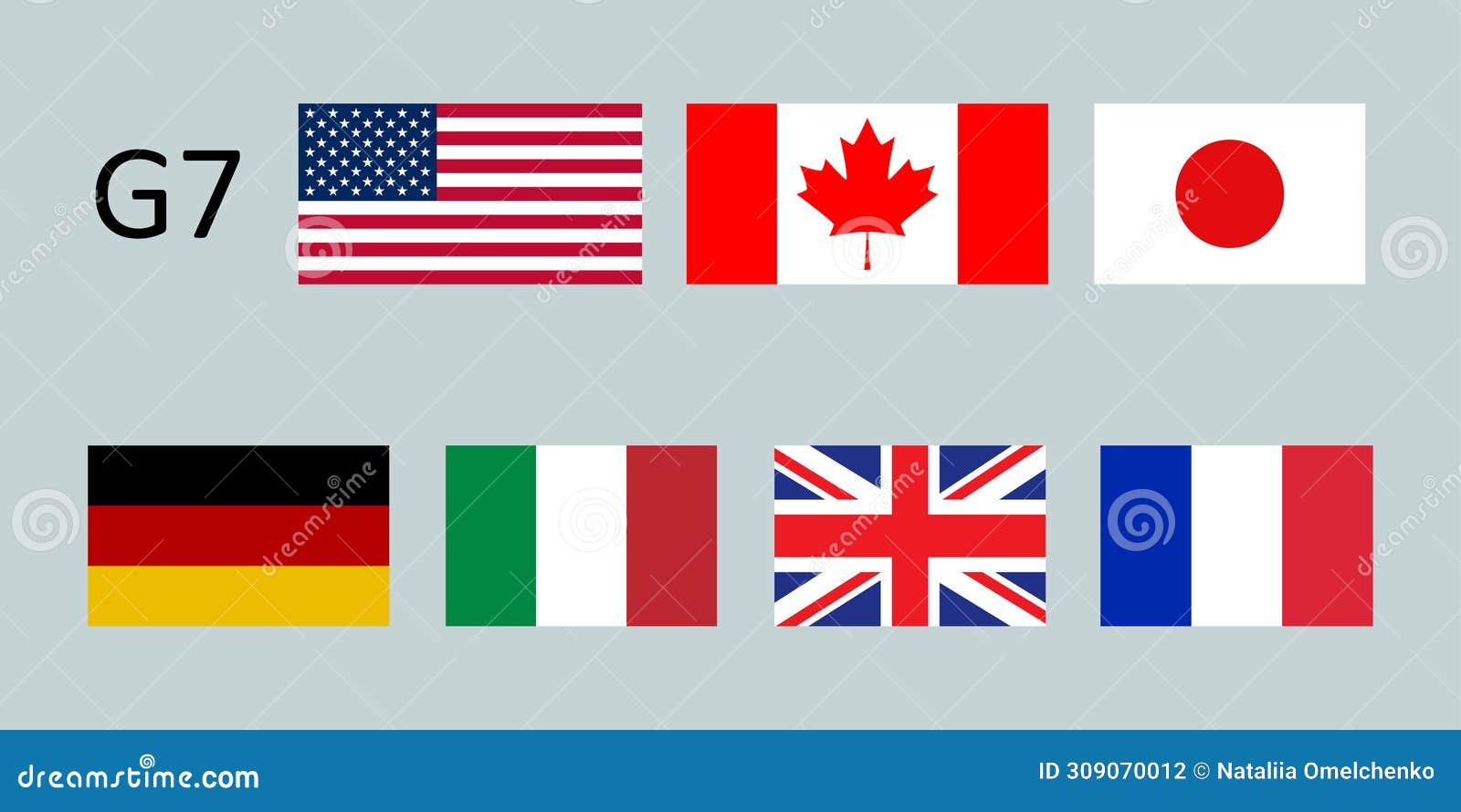 National Flag G7 Icon Set. the Group of Seven Stock Vector ...
