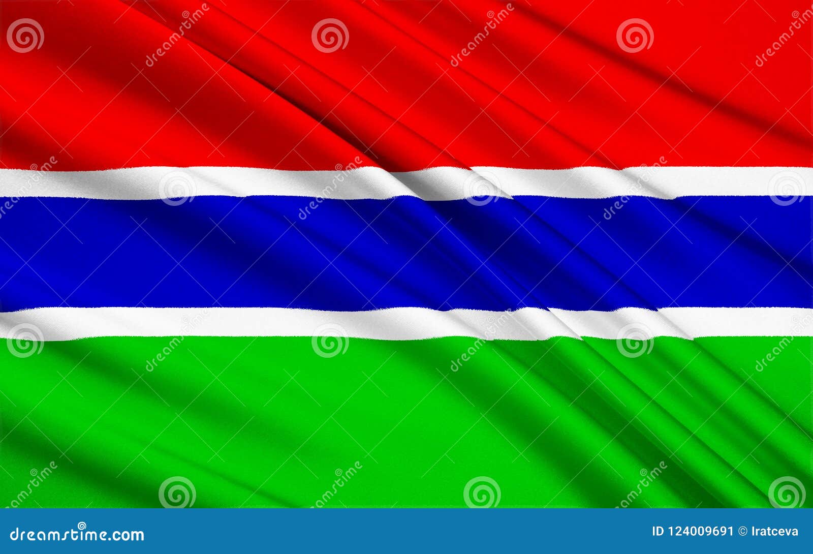 Flag of Gambia, Banjul stock illustration. Illustration of emblem ...