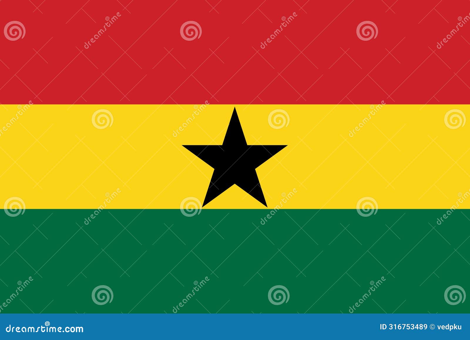 National Flag of Ghana, Ghana Sign, Ghana Flag Stock Illustration ...